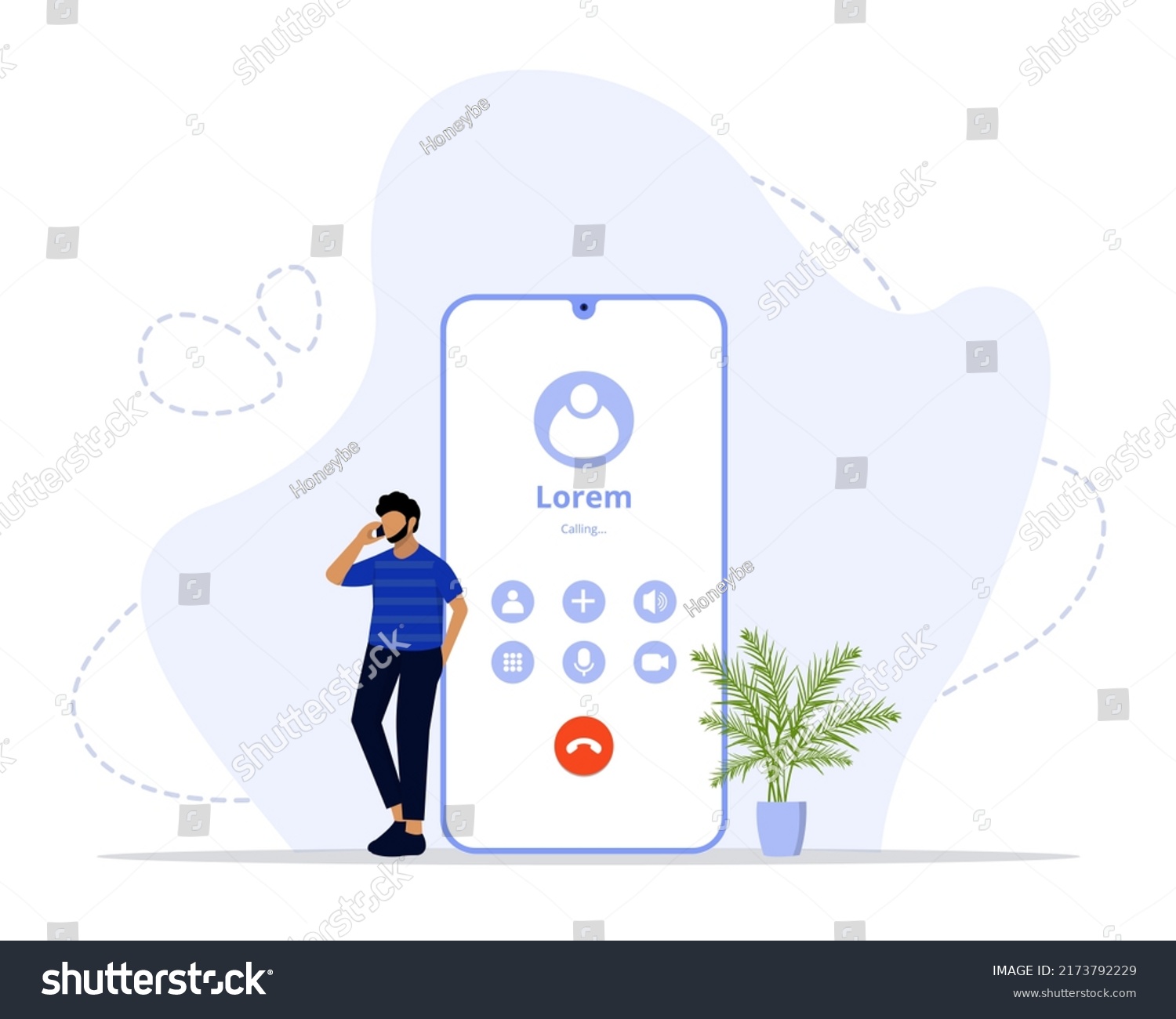 Call Screen Smartphone Interface Vector Template Stock Vector (Royalty ...