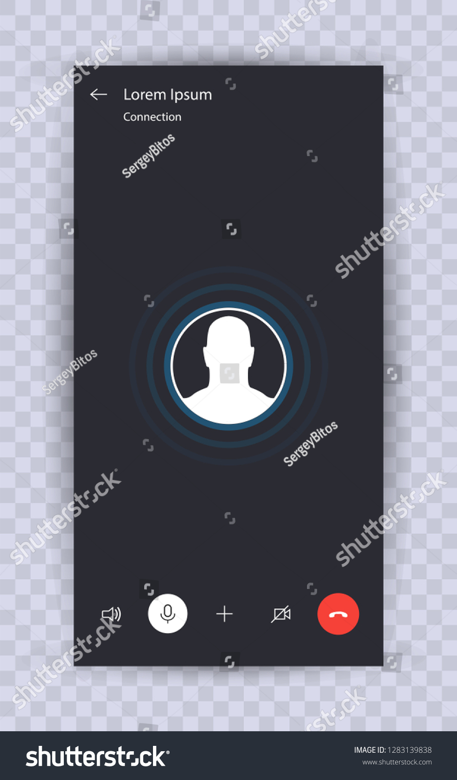 Call Screen Template Mobile Template Mockup Stock Vector (Royalty Free ...