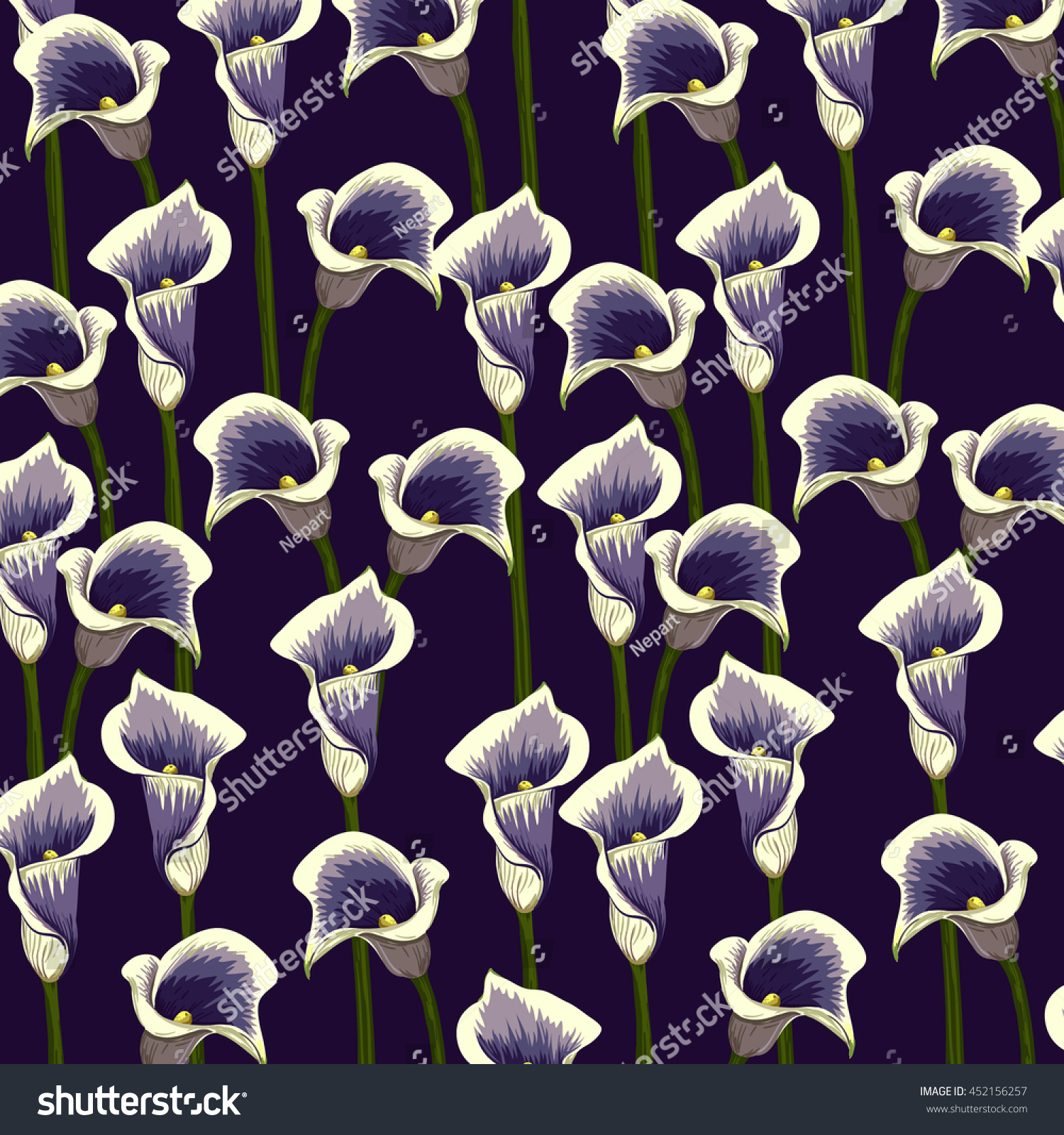 Calla Lily Flower Pattern Stock Vector (Royalty Free) 452156257