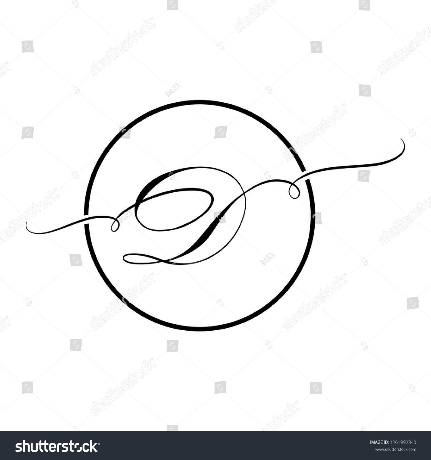 Calligraphic Black Script Letter D Stock Vector (Royalty Free ...
