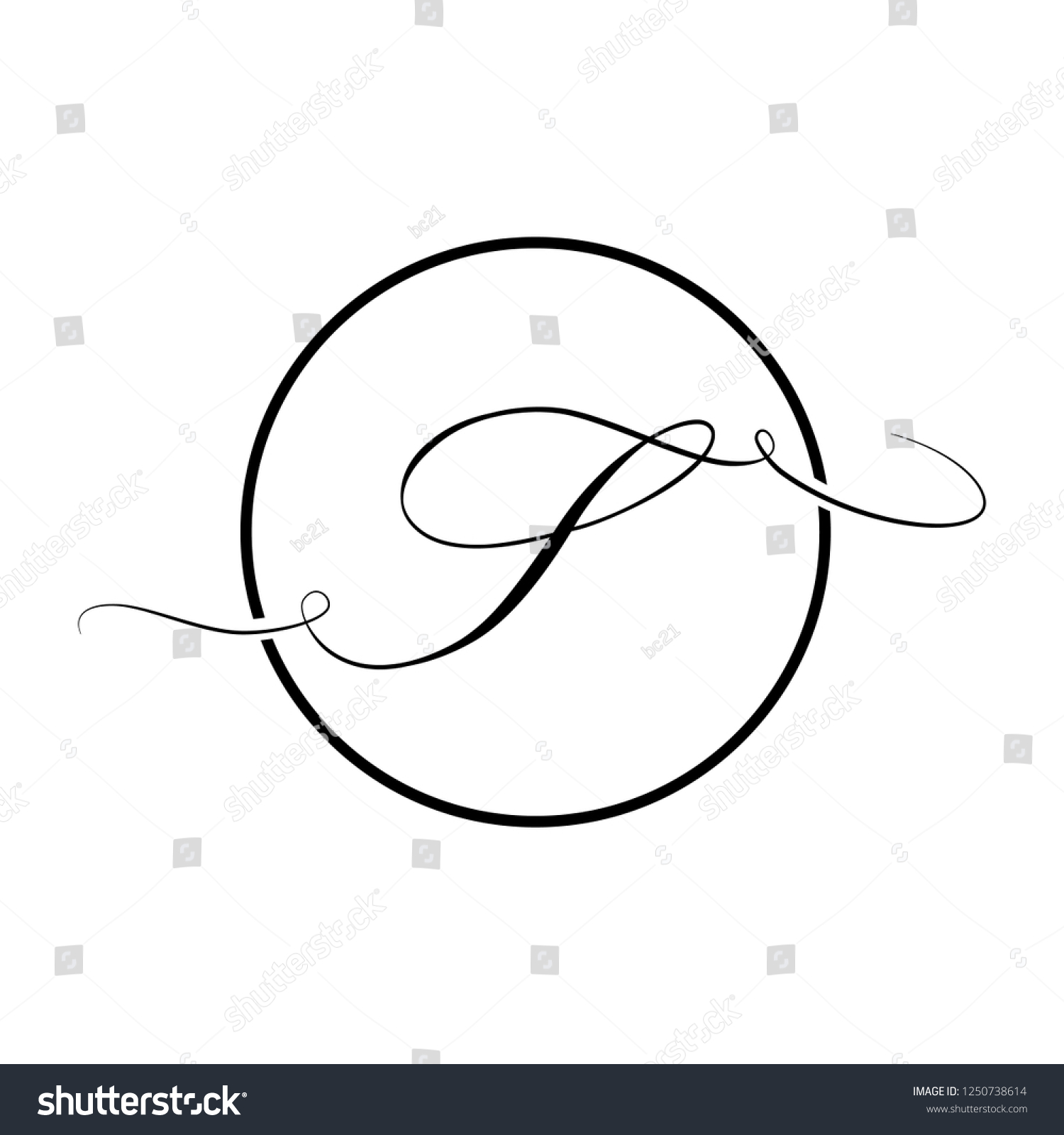Calligraphic Black Script Letter S Stock Vector (Royalty Free ...