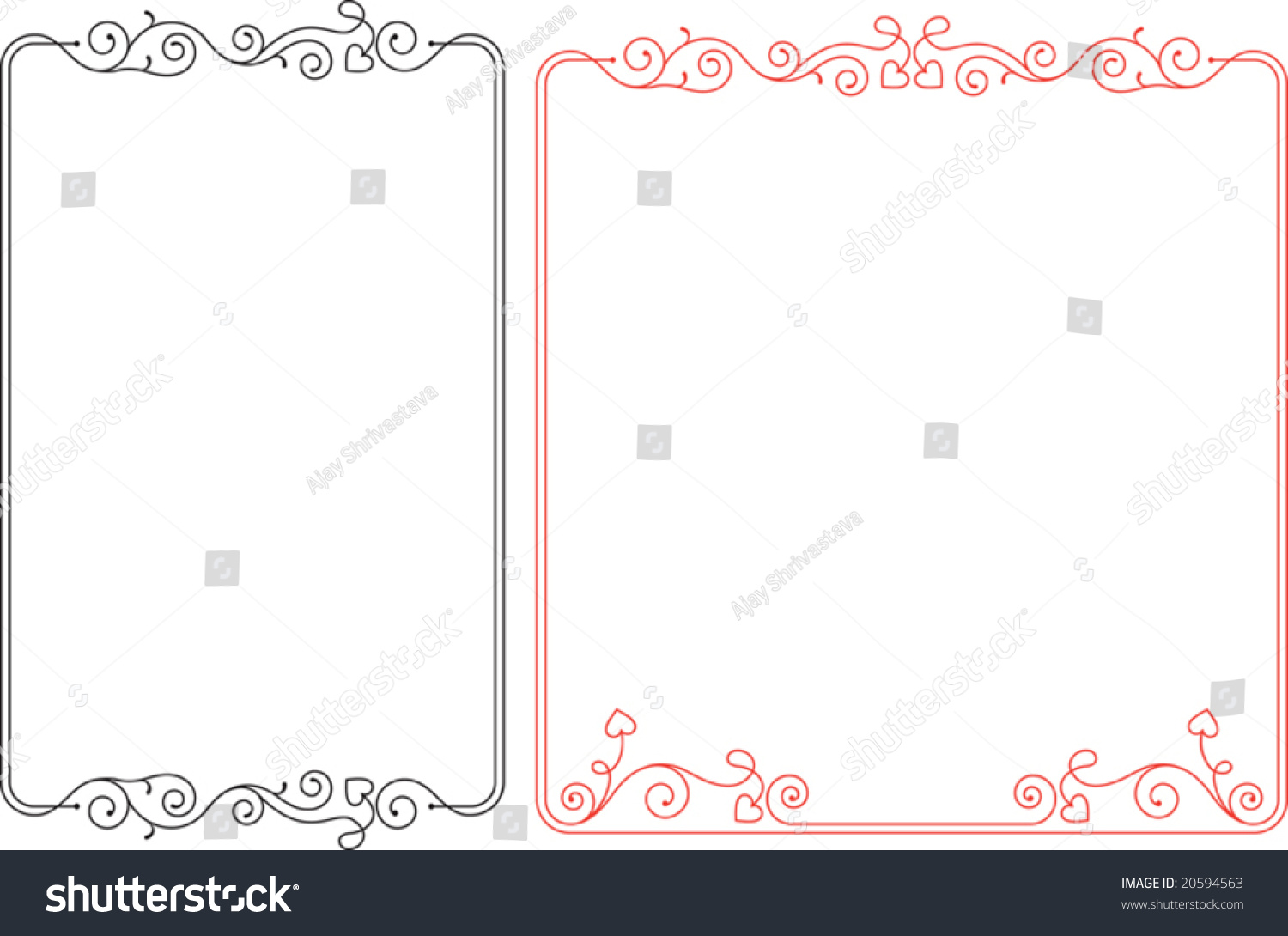 Calligraphic Border Frame Designs Various Stock Vector (Royalty Free ...