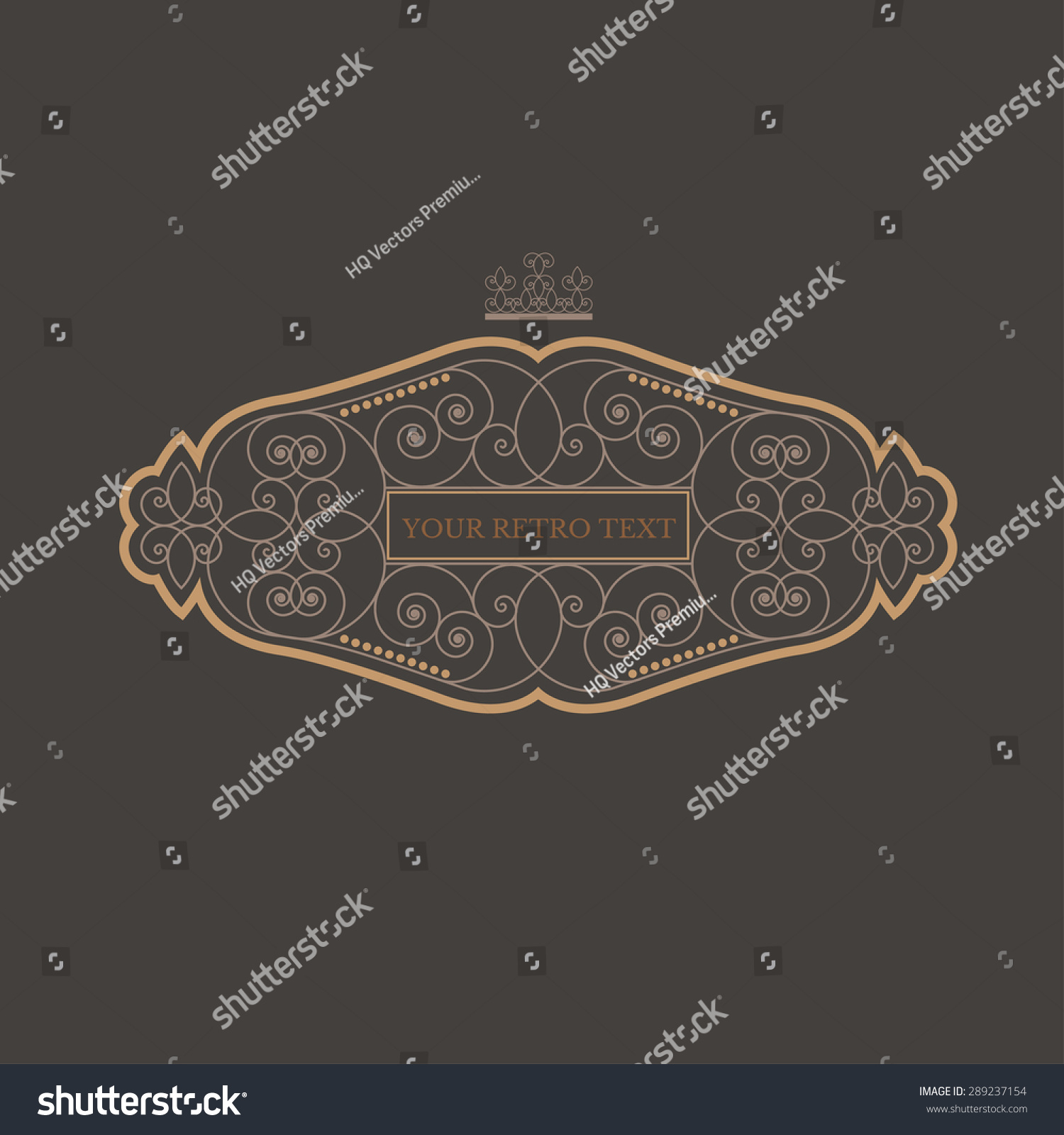 Calligraphic Circle Frame Lines Pattern Royal Stock Vector (Royalty ...