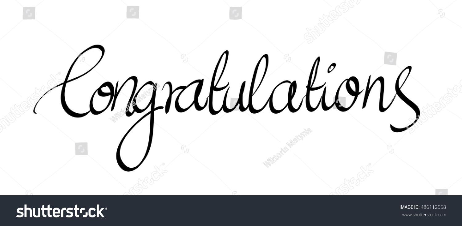 Calligraphic Congratulations Lettering Vector Stock Vector (Royalty ...