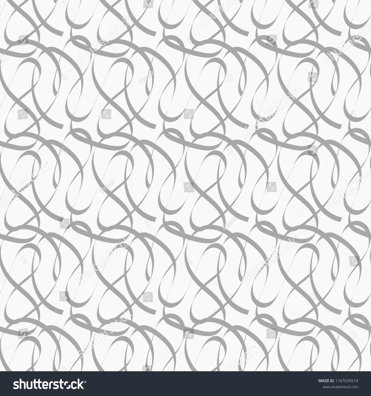 Calligraphic Curved Lines Pattern On White Stock Vector (Royalty Free ...