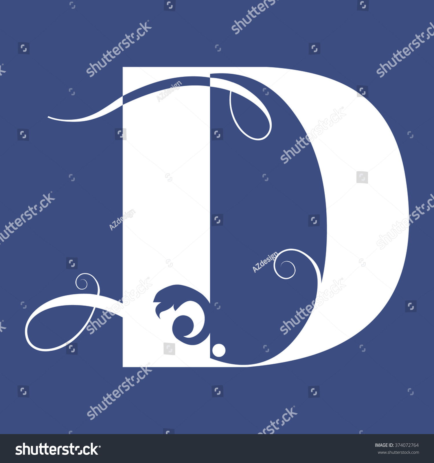 Calligraphic Letter D Stock Vector (Royalty Free) 374072764