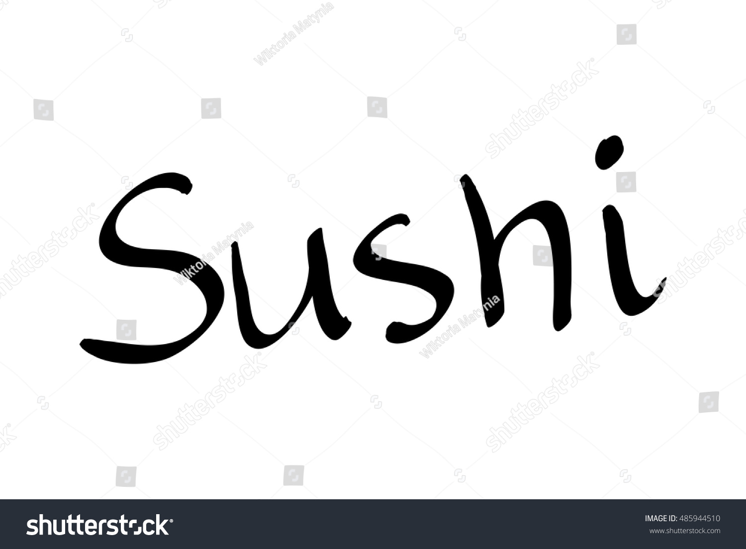 Calligraphic Sushi Lettering Vector Stock Vector (Royalty Free ...