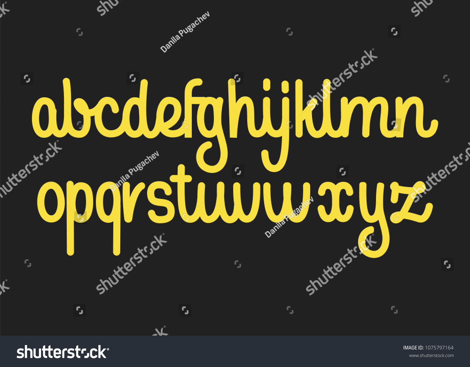 Calligraphic Vector Script Font Handwritten Brush: vector de stock ...