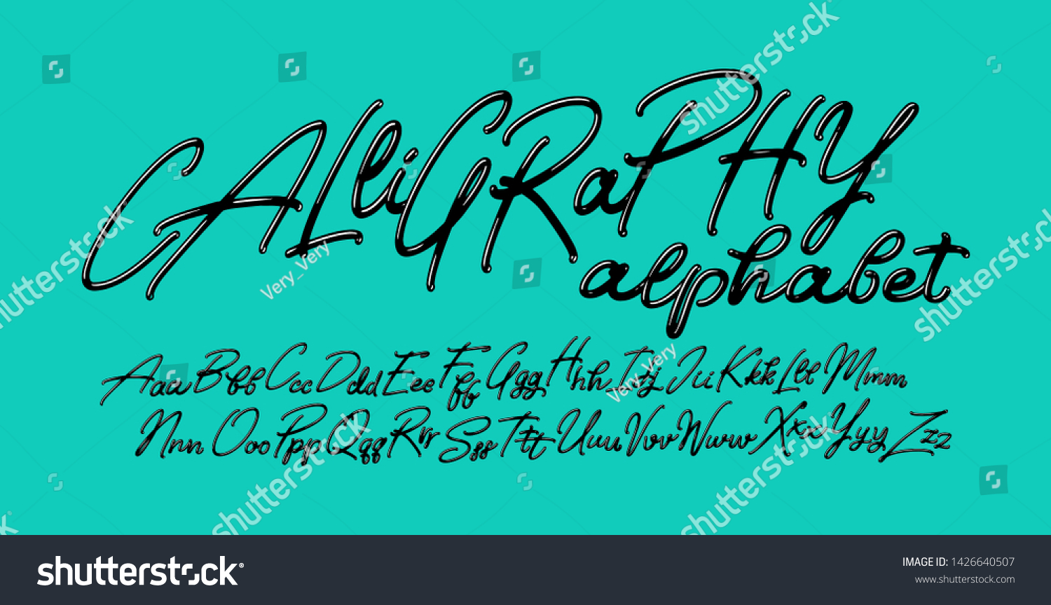 Calligraphic Vector Script Font Handwritten Brush Stock Vector (Royalty ...
