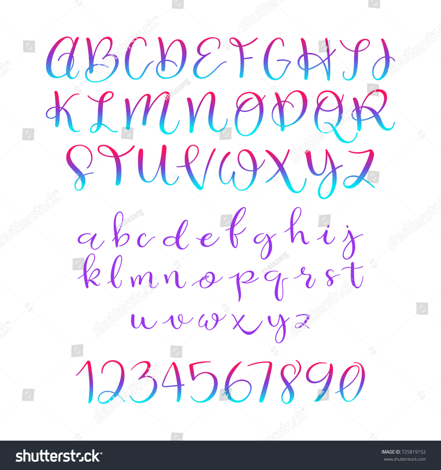 Calligraphic Vector Script Font Upper Lower Stock Vector (Royalty Free ...