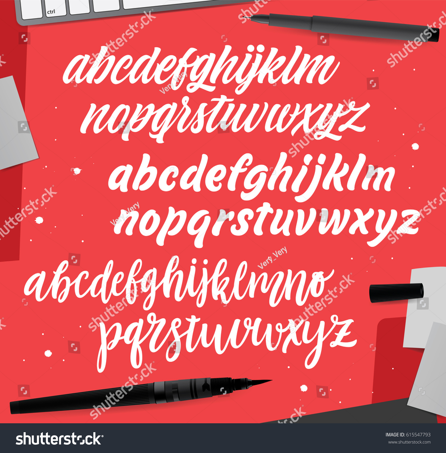 Calligraphic Vector Script Fonts Handwritten Brush Stock Vector