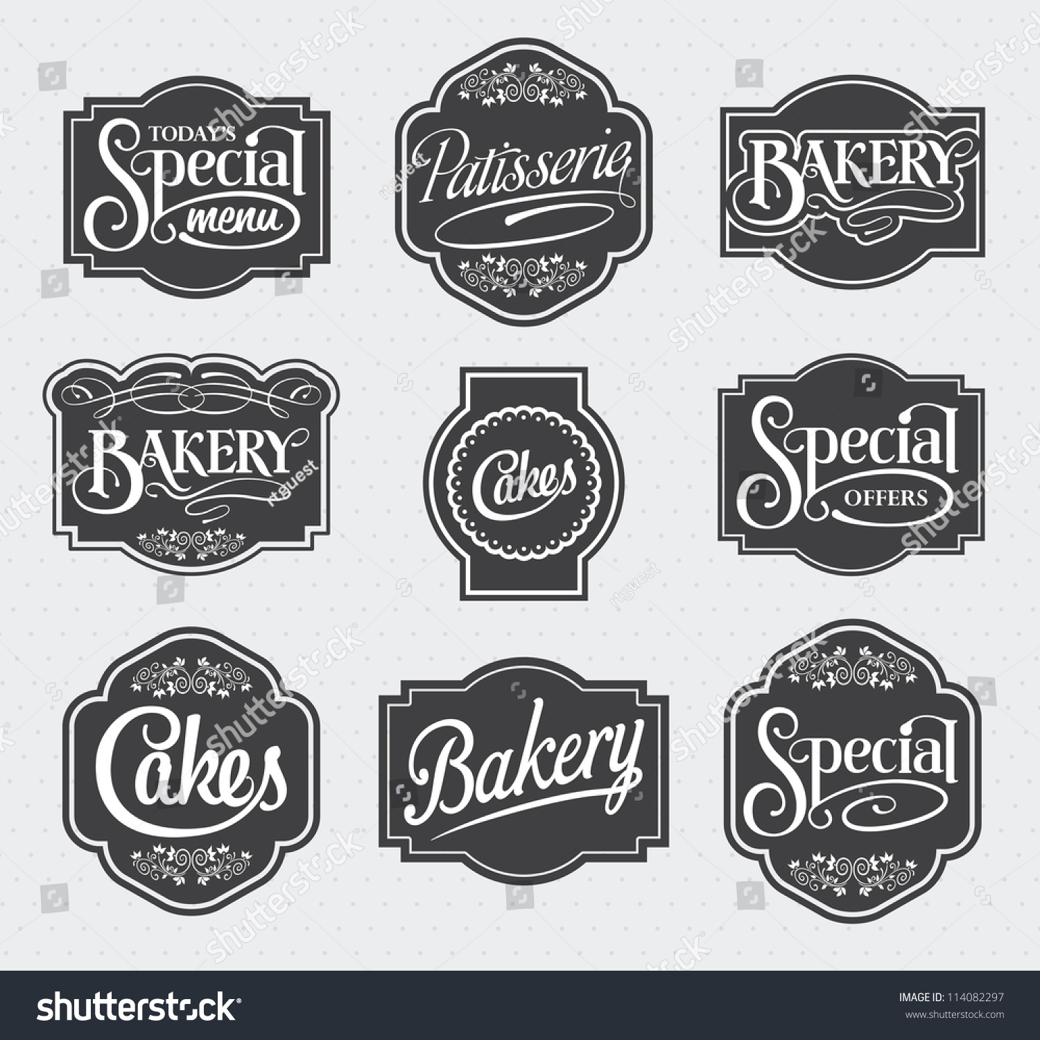 Calligraphic Vector Sign Label Design Set Stock Vector (Royalty Free ...