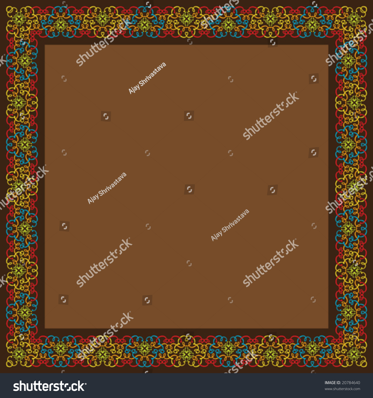 Calligraphic Worm Color Border Frame Design Stock Vector (Royalty Free ...