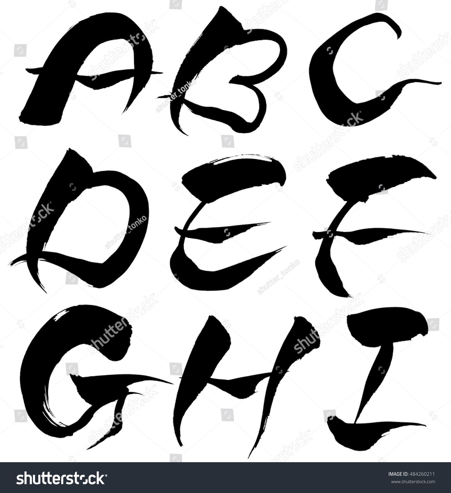 Calligraphy Alphabet Ai Stock Vector (Royalty Free) 484260211