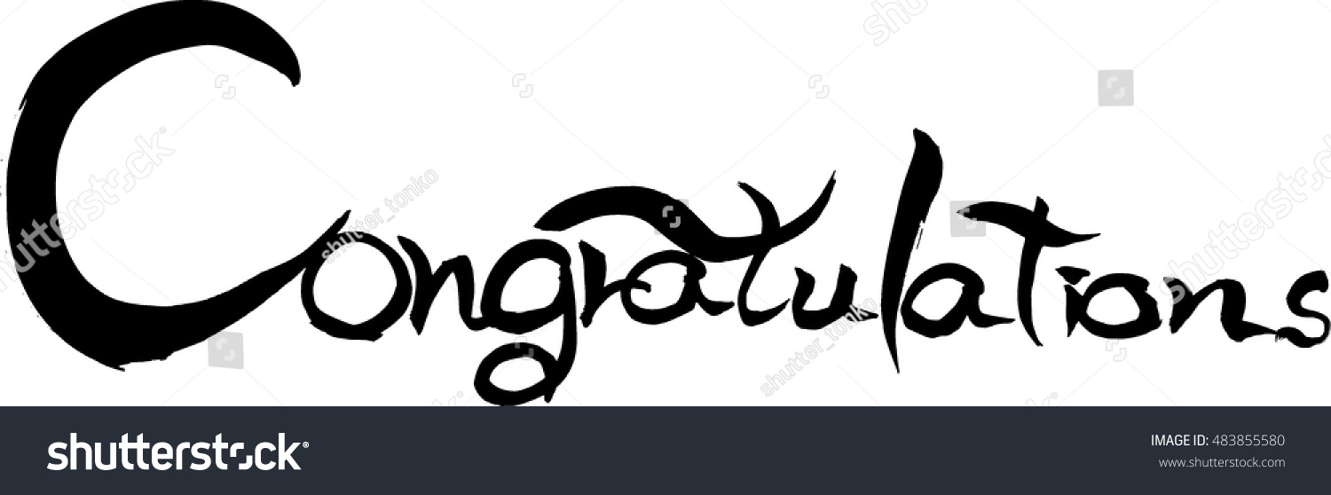 Calligraphy Congratulations Stock Vector (Royalty Free) 483855580 ...