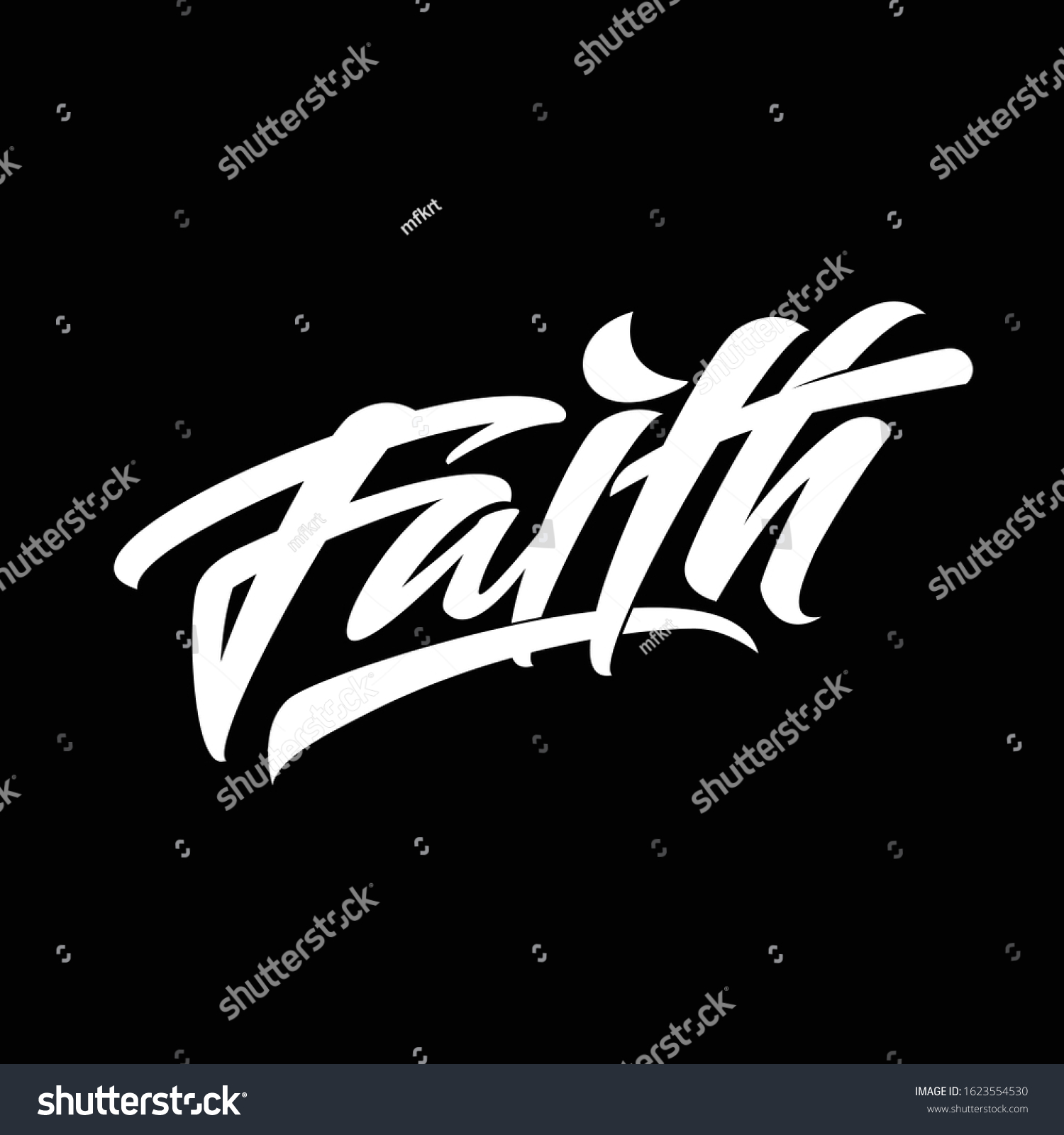 Calligraphy Faith Hand Draw Icon Letter: vector de stock (libre de ...