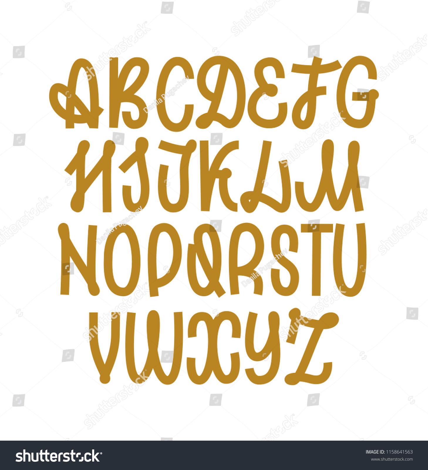Calligraphy Font Vector Hadwritten Alphabet: เวกเตอร์สต็อก (ปลอดค่า ...