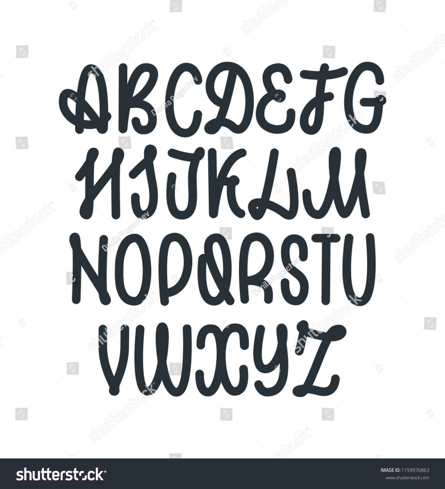 Calligraphy Font Vector Hadwritten Alphabet Stock Vector (Royalty Free ...
