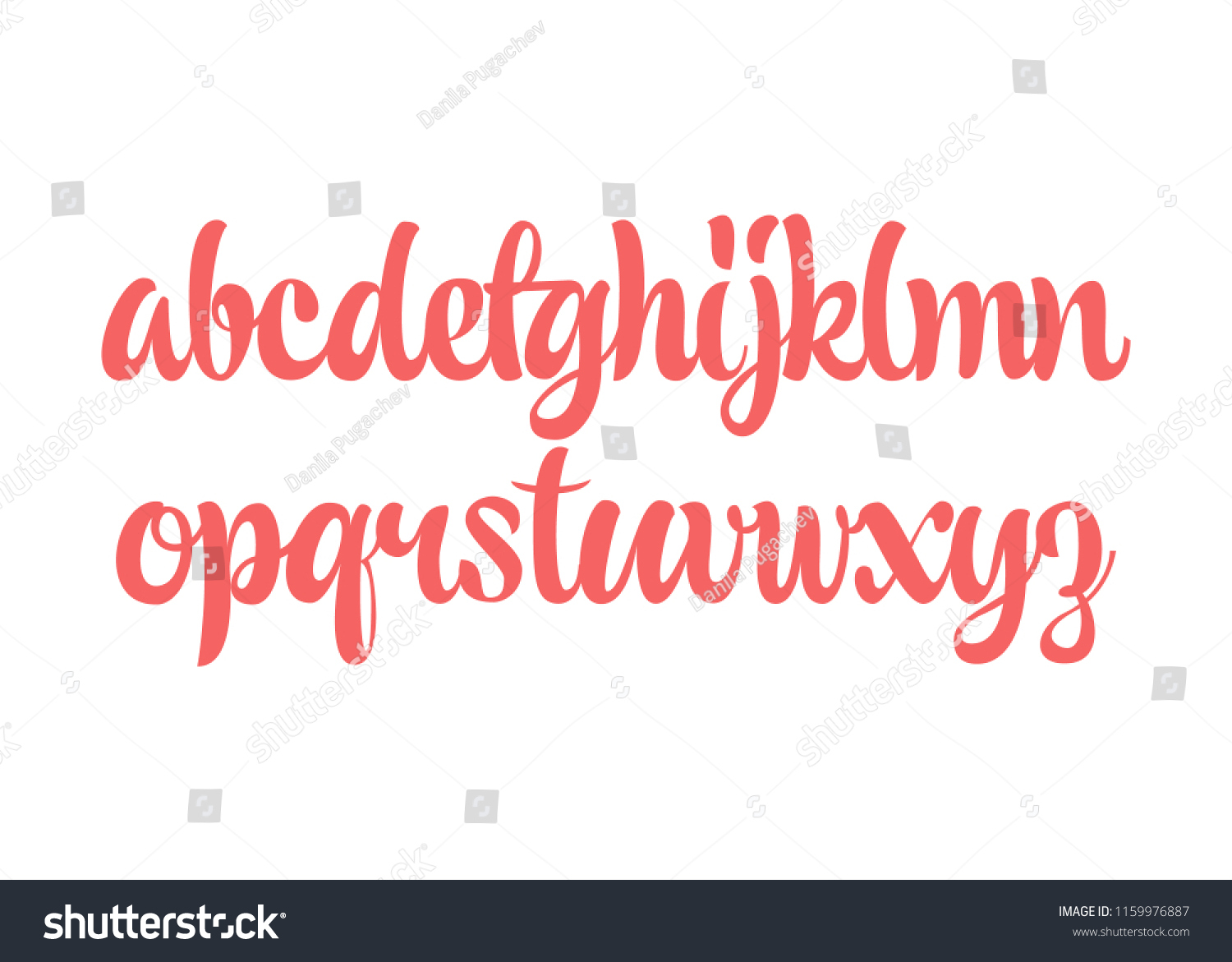 Calligraphy Font Vector Hadwritten Alphabet Stock Vector (Royalty Free ...