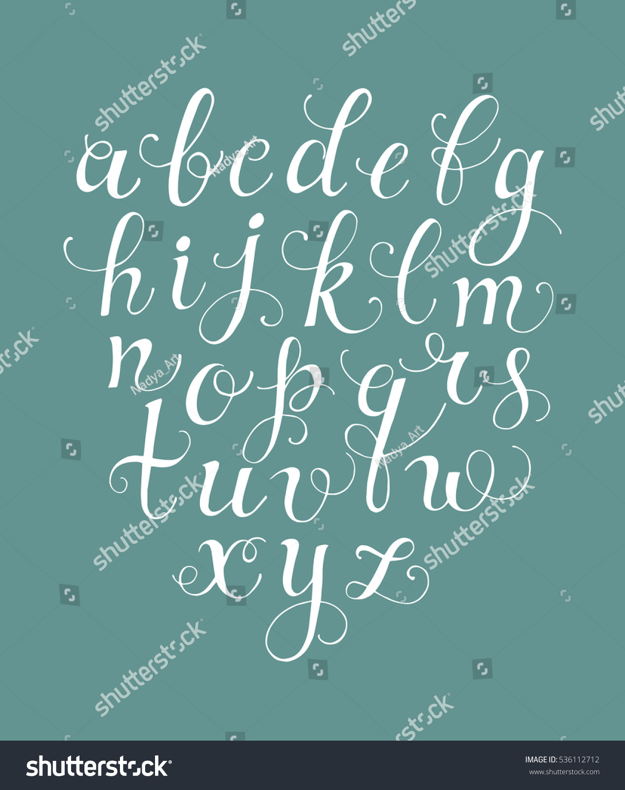 Calligraphy Font Vector Handwritten Classic Cursive: vector de stock ...