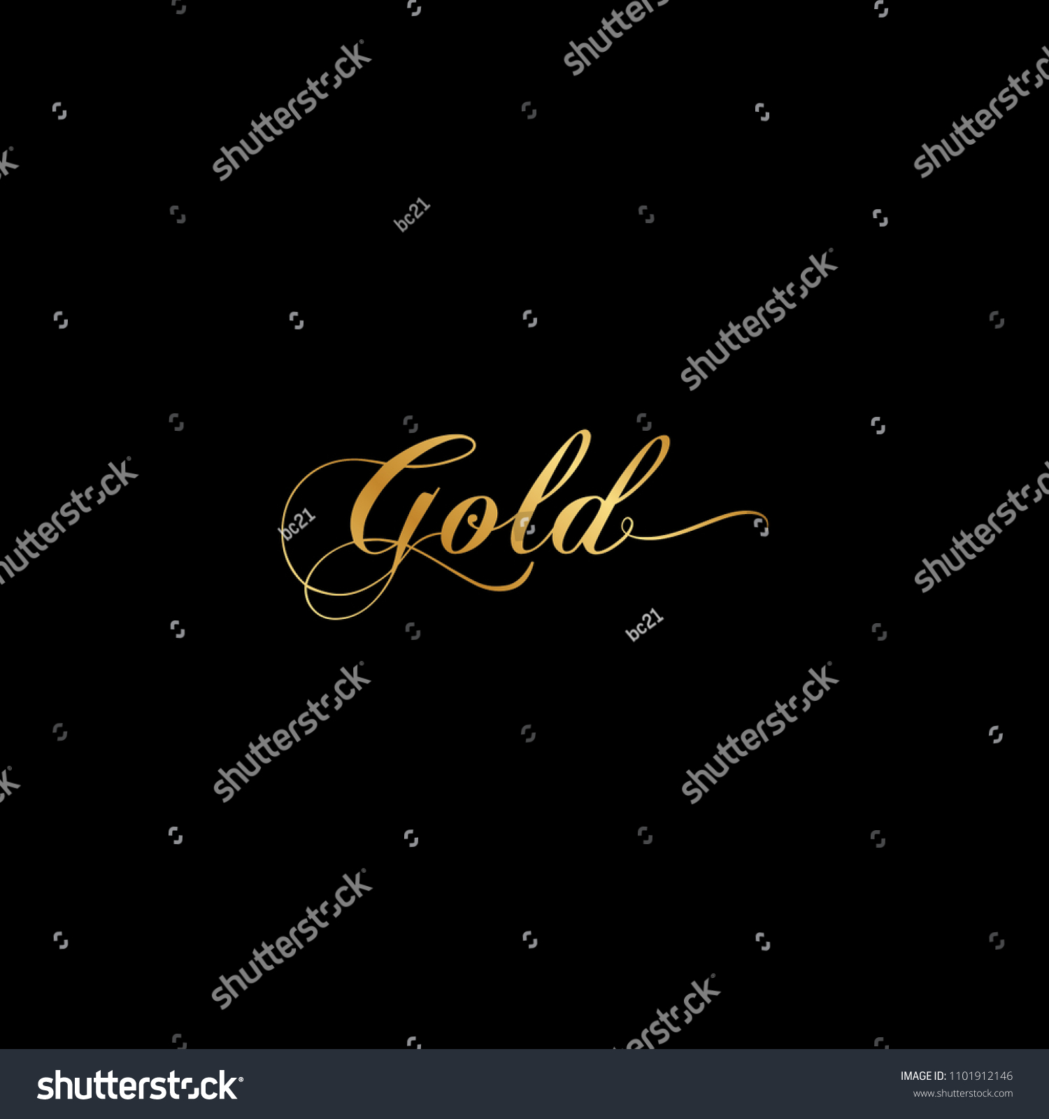 Calligraphy Gold Script Word Gold Stock Vector (Royalty Free ...
