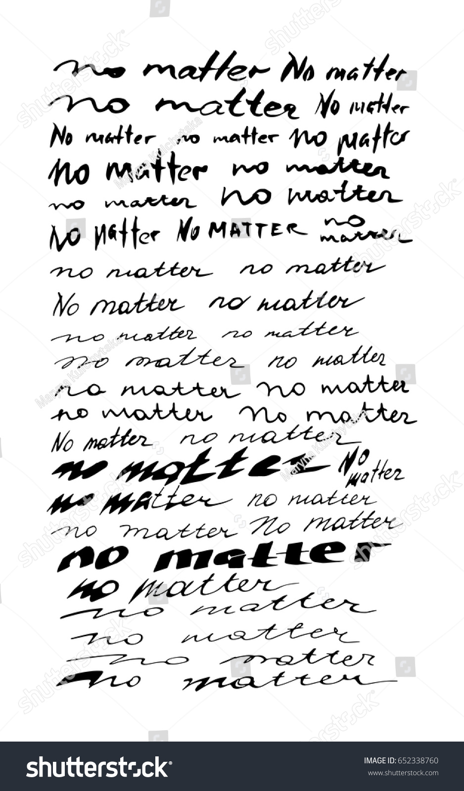 Calligraphy No Matter Vector Set Stock Vector (Royalty Free) 652338760