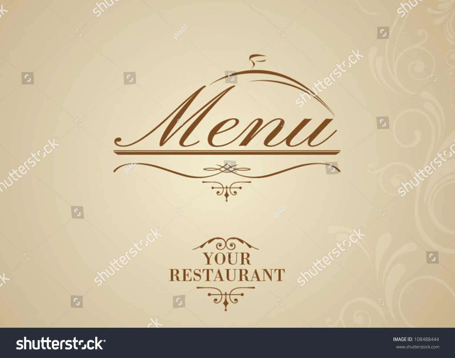 Calligraphy Restaurant Menu Design Stock Vector (Royalty Free) 108488444
