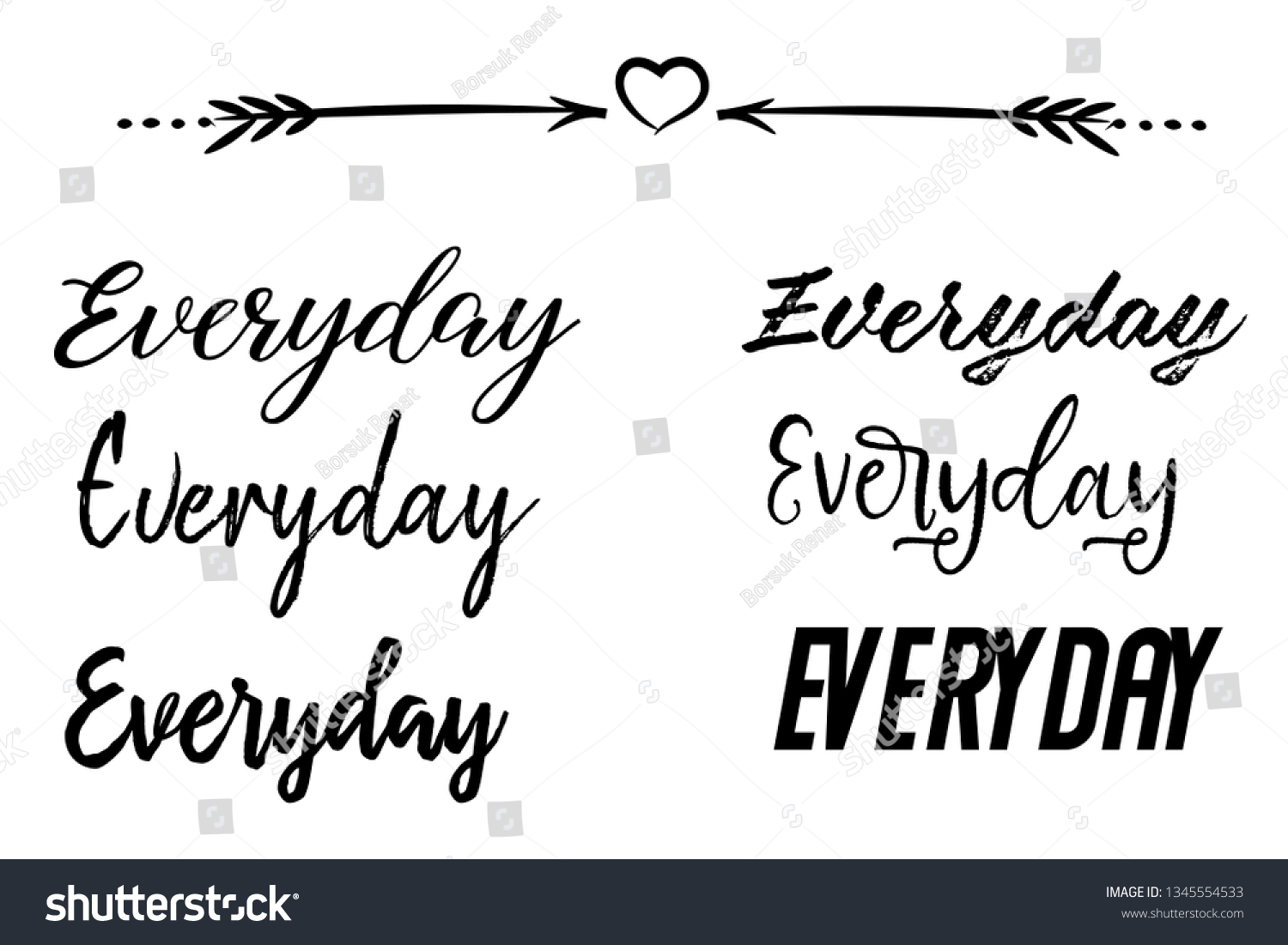 Calligraphy Saying Print Vector Quote Everyday: vector de stock (libre ...
