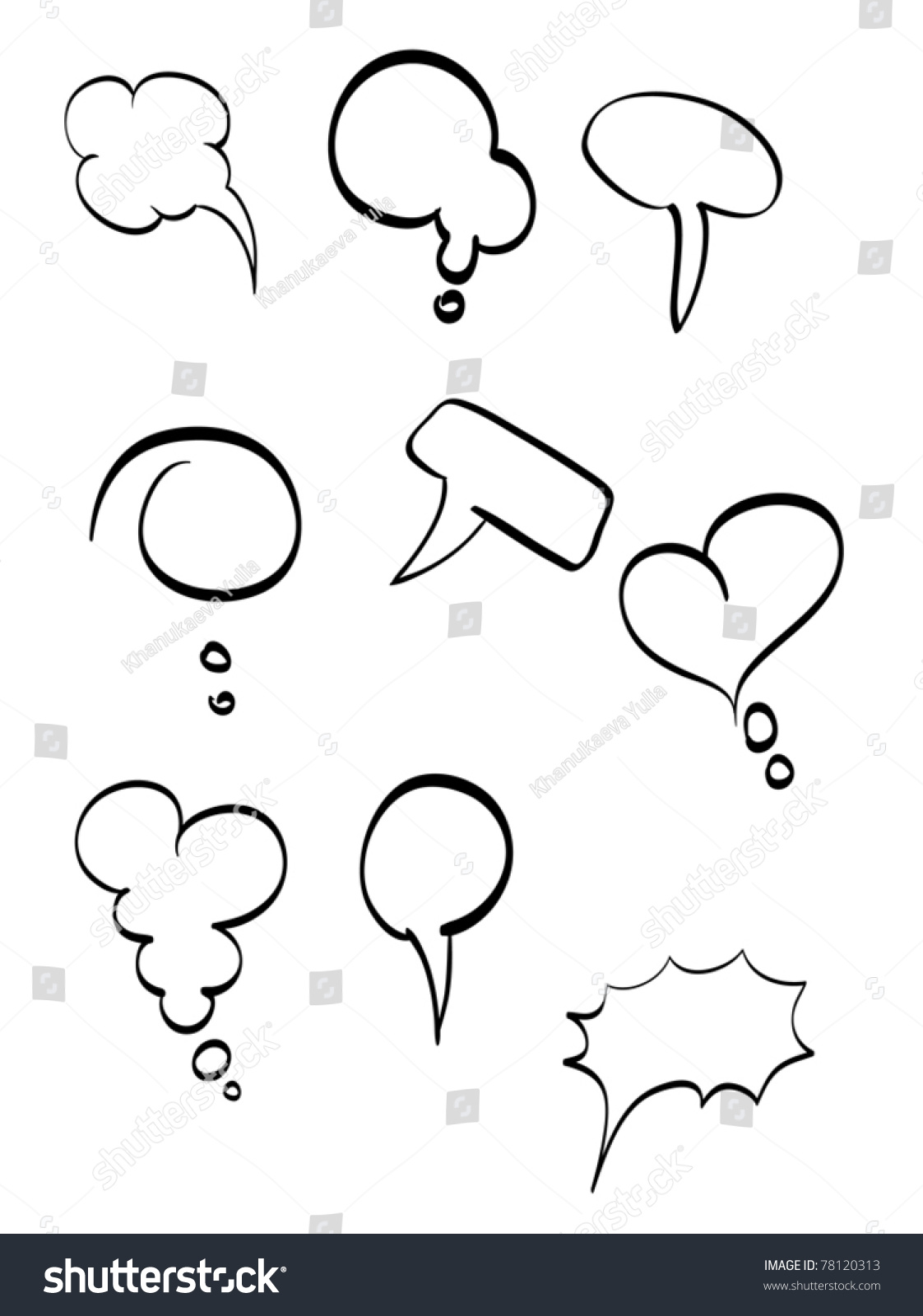 Callout Shapes White Background Stock Vector (Royalty Free) 78120313