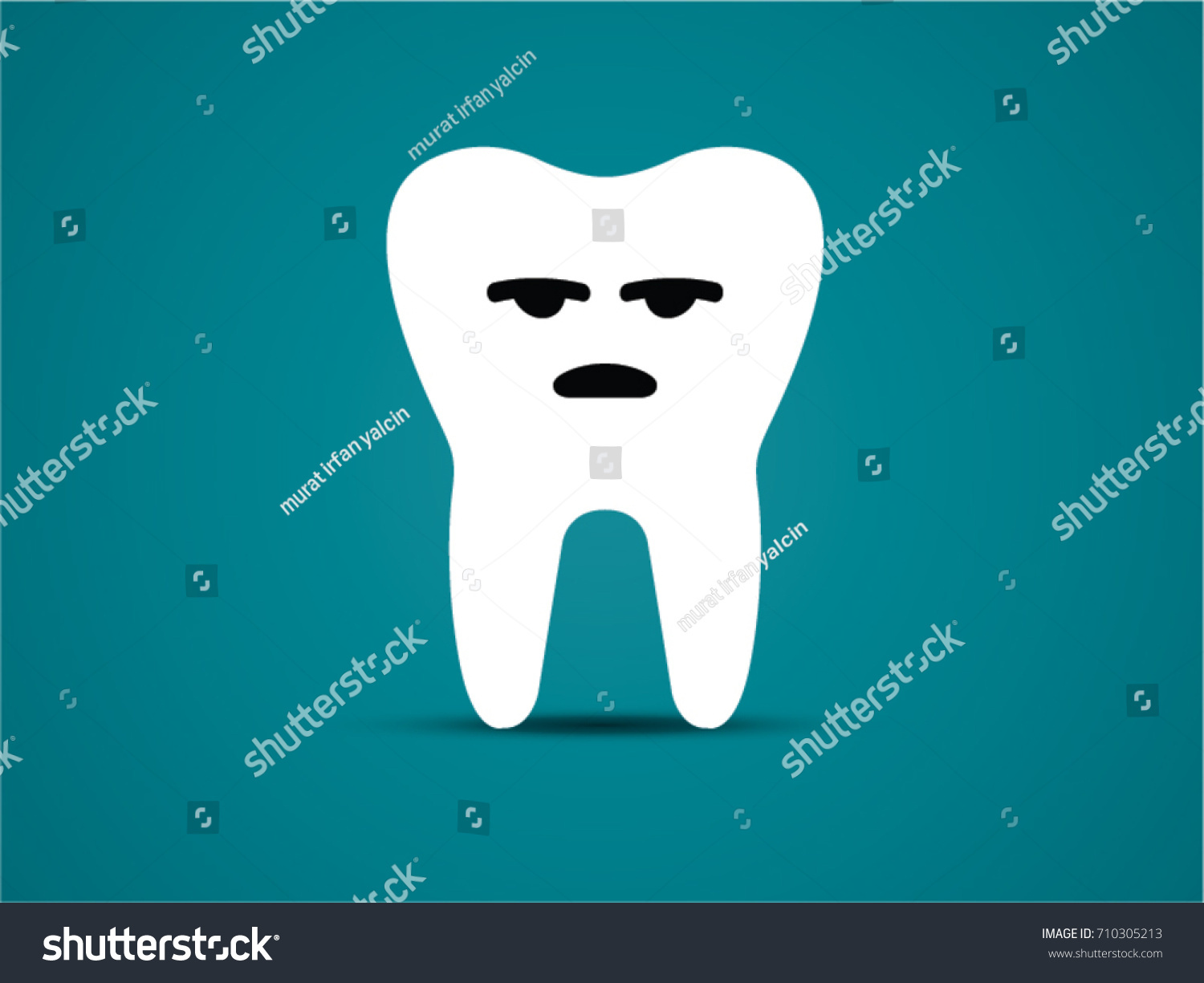 Vektor Stok Calm Angry Tooth Vector Drawing (Tanpa Royalti) 710305213 ...