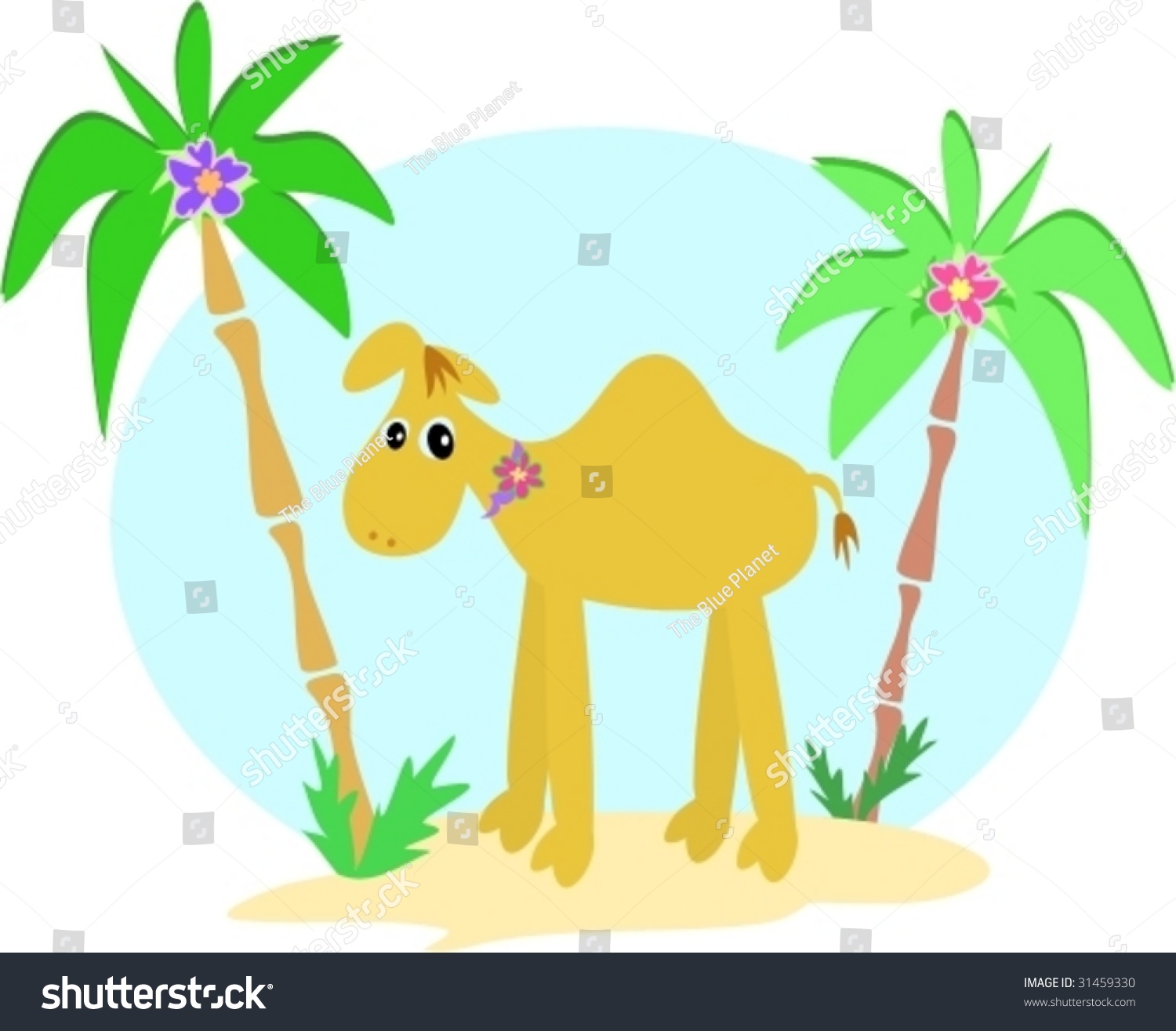 Camel Palm Trees Vector Stock Vector (Royalty Free) 31459330 | Shutterstock
