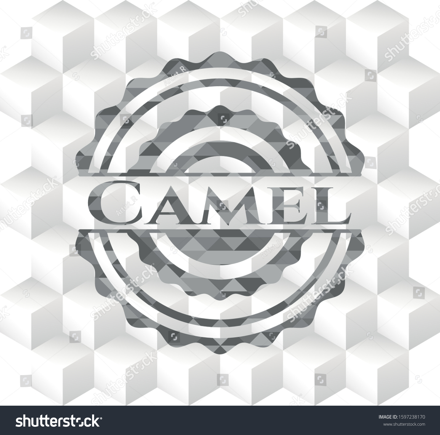 Camel Grey Emblem Cube White Background Stock Vector (Royalty Free ...