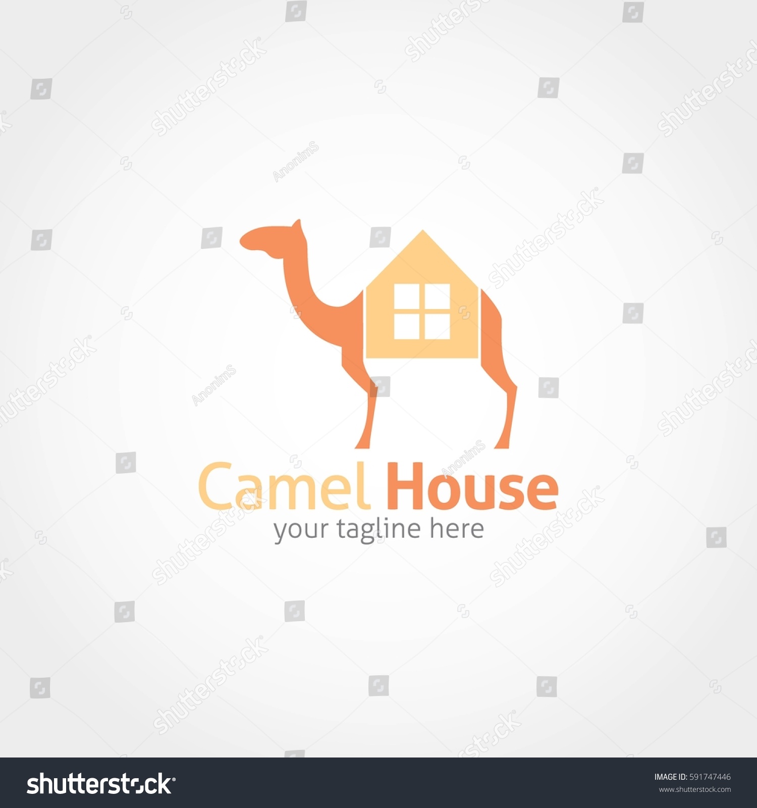 Vektor Stok Camel House Logo Design Vector (Tanpa Royalti) 591747446 ...