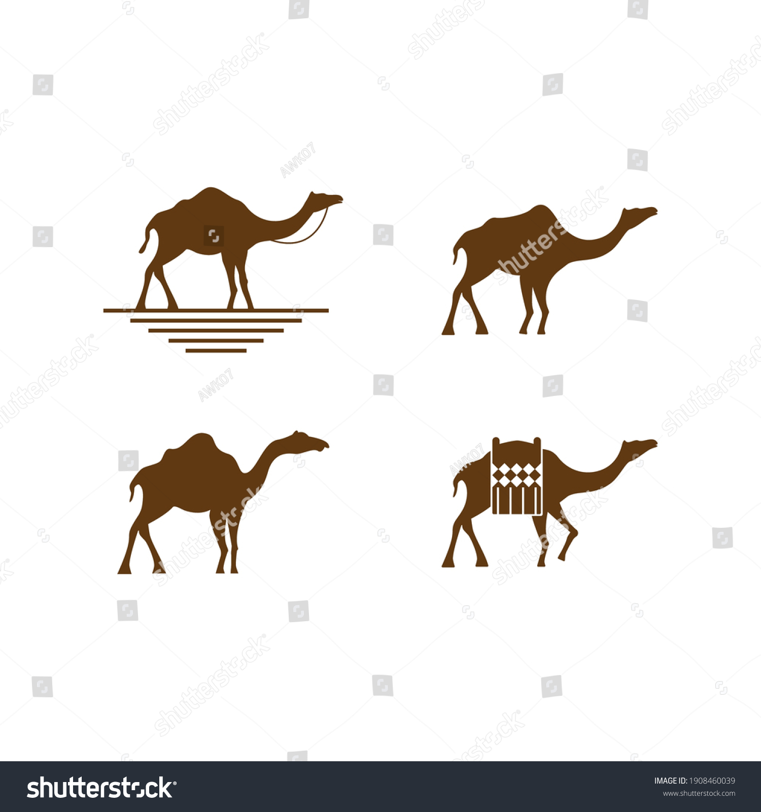 Camel Illustration Logo Vector Design Stock Vector (Royalty Free ...