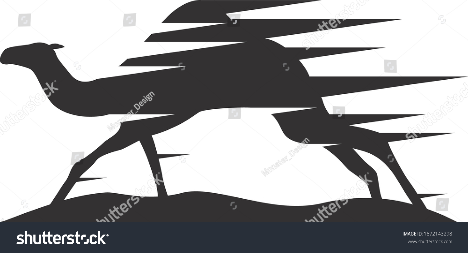 Camel Racing Logo Design Concept Stock Vector (Royalty Free) 1672143298