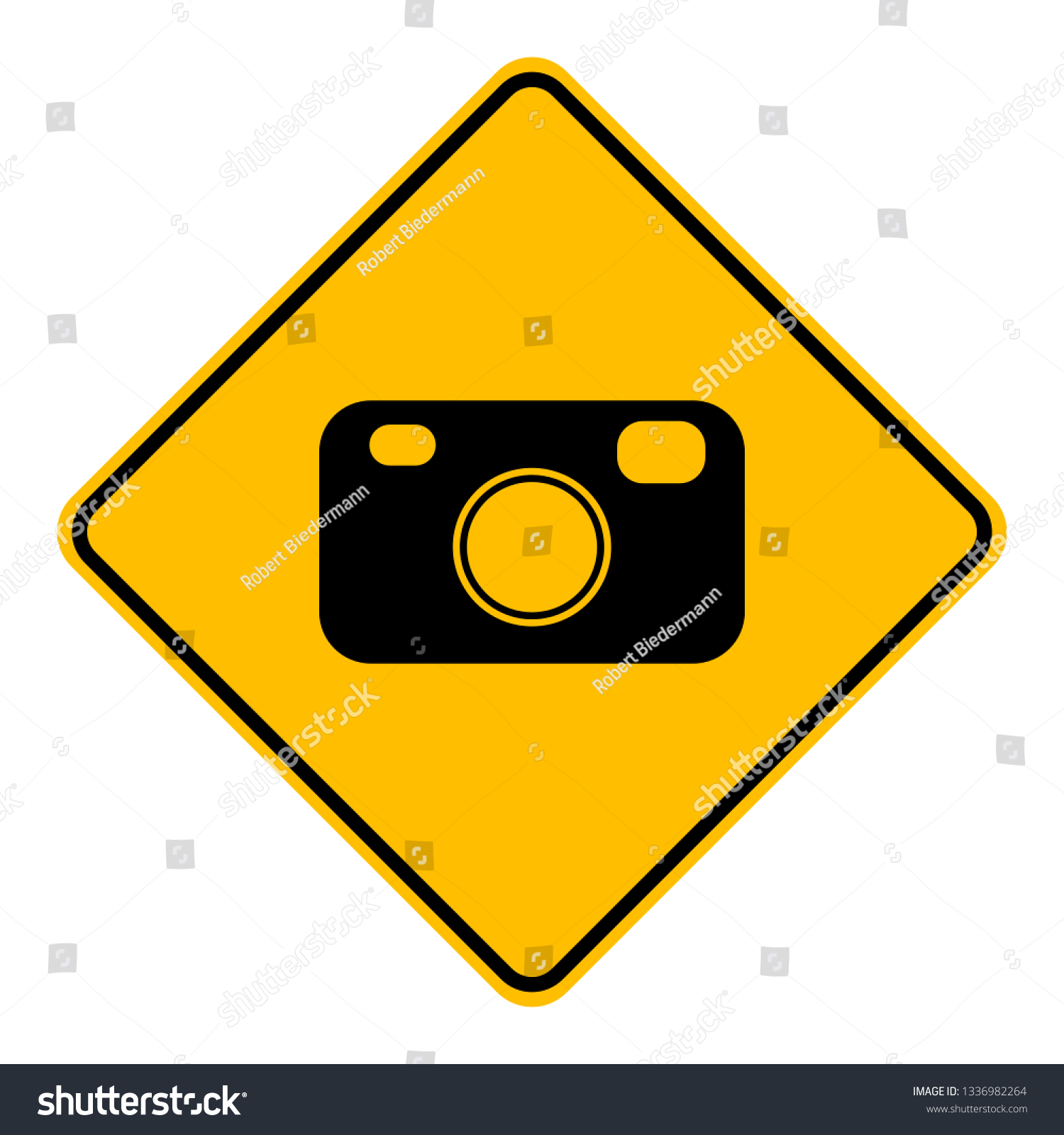 Camera Road Sign Stock Vector (Royalty Free) 1336982264
