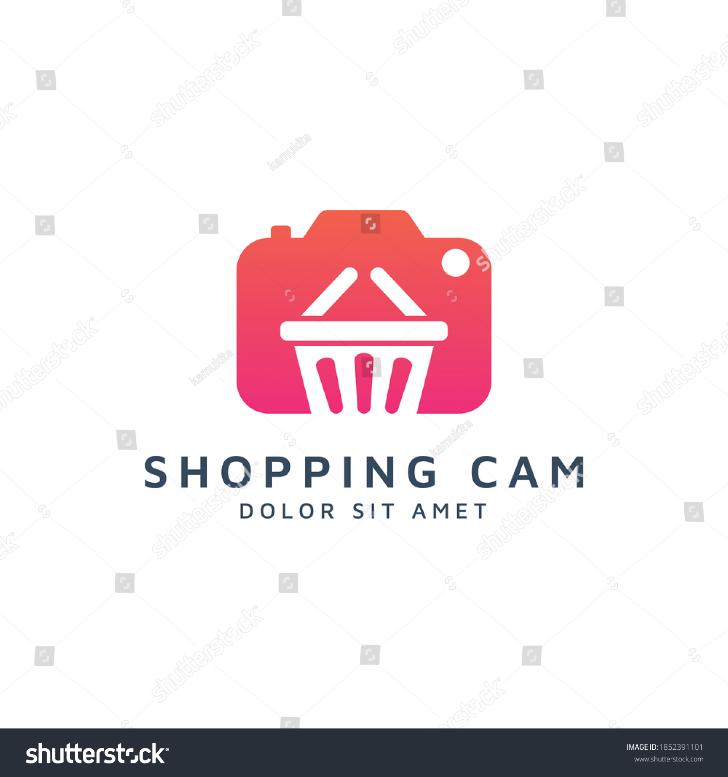 Camera Shopping Negative Space Logo Design Stock Vector (Royalty Free ...