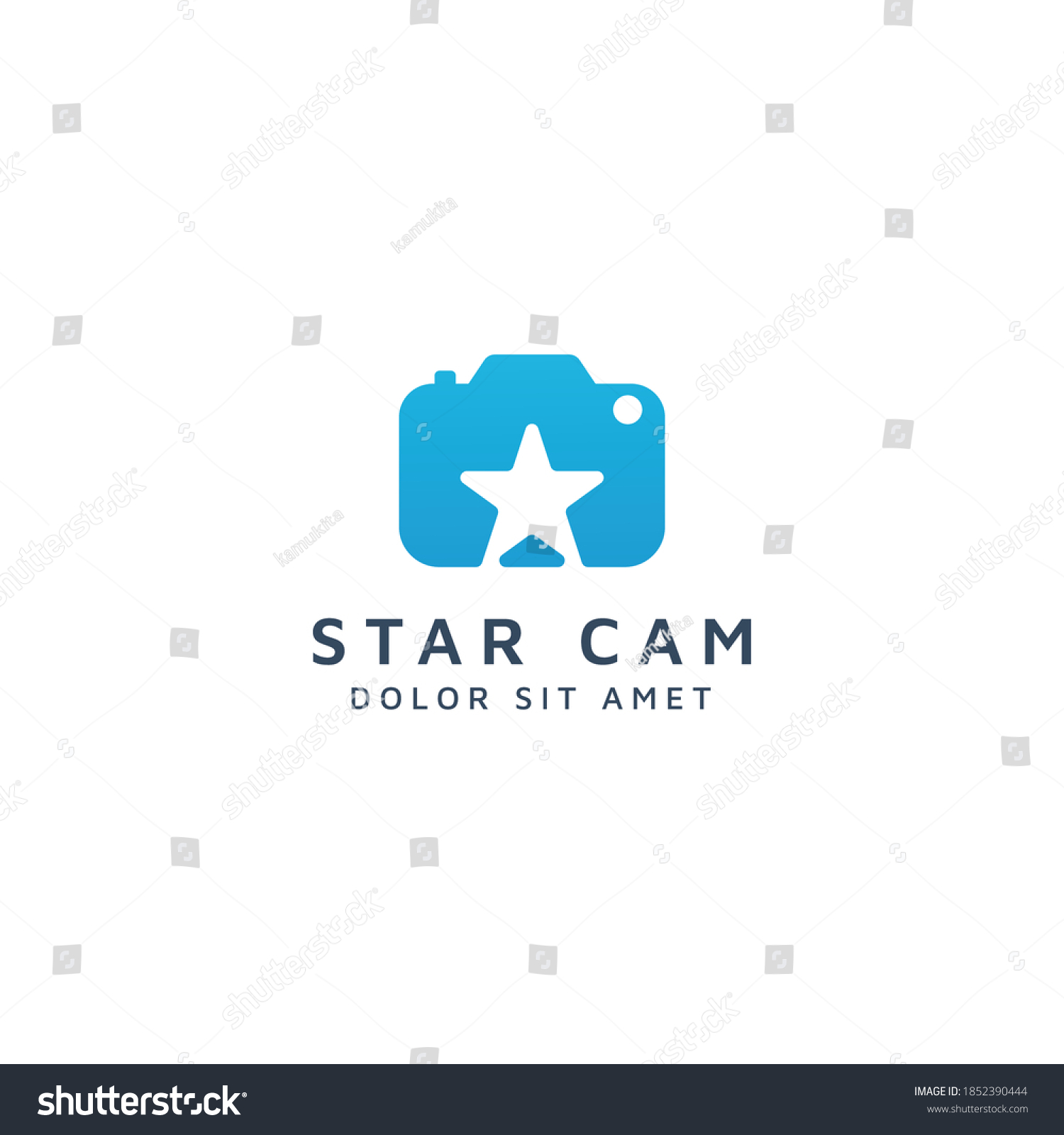 Camera Star Negative Space Logo Design Stock Vector (Royalty Free ...