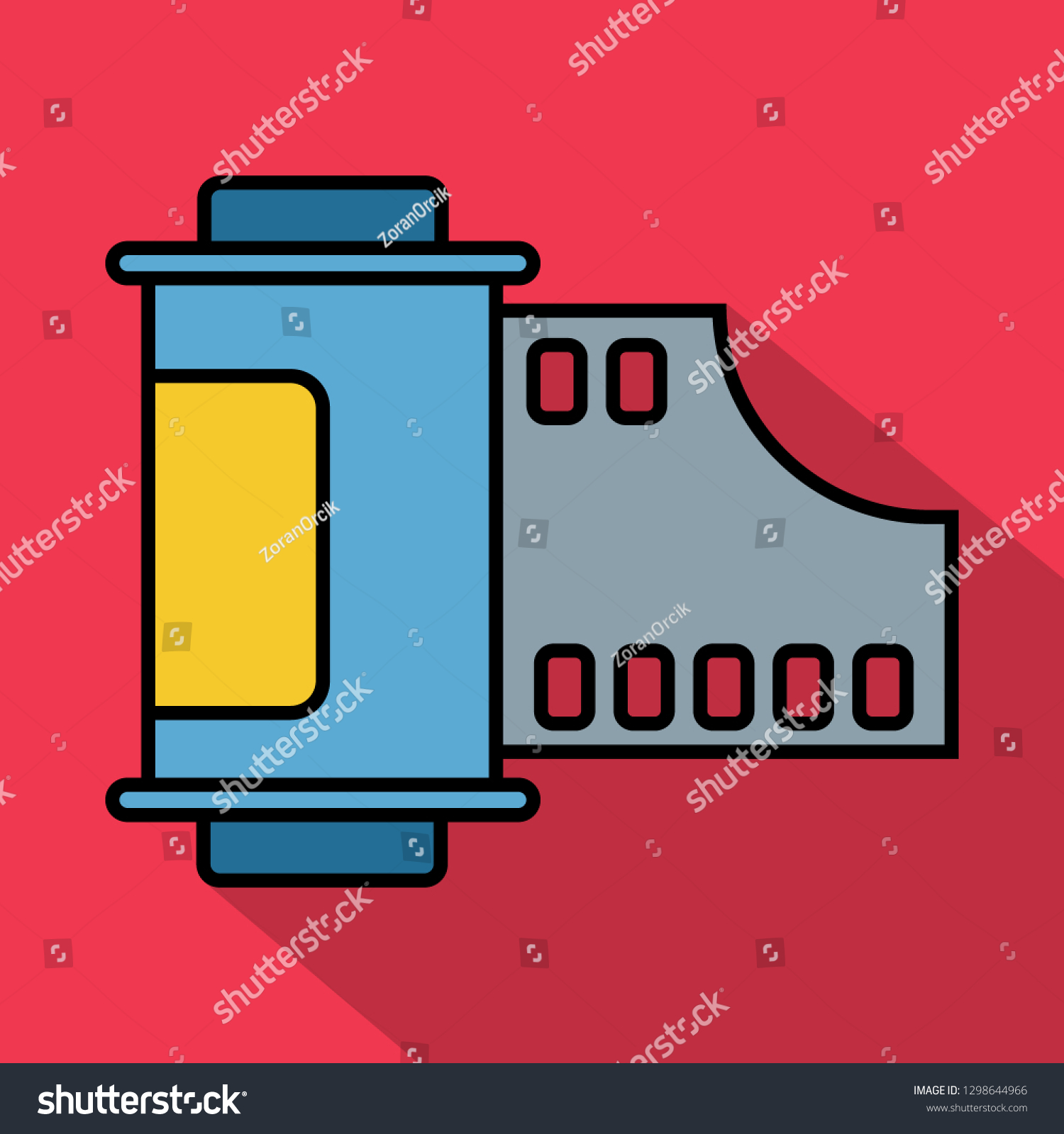 Camera Film Roll Vector Illustration Stock Vector (Royalty Free) 1298644966