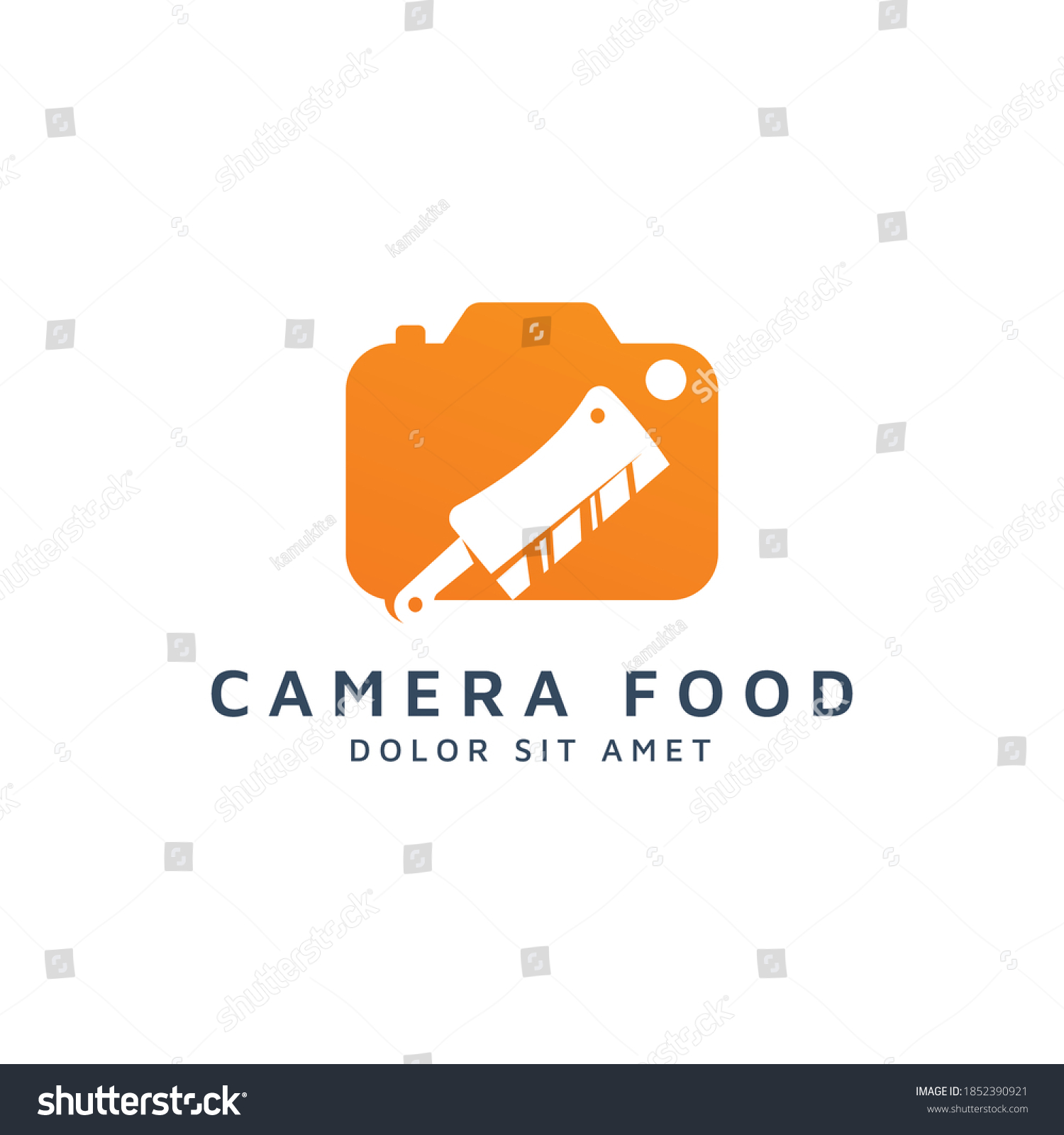 Camera Food Negative Space Logo Design Stock Vector (Royalty Free ...