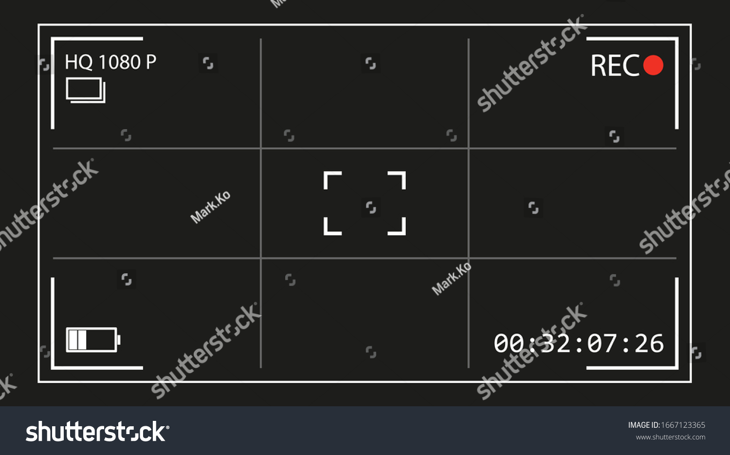 Camera Interface Vector Movie Illustration Vector Stock Vector (Royalty ...