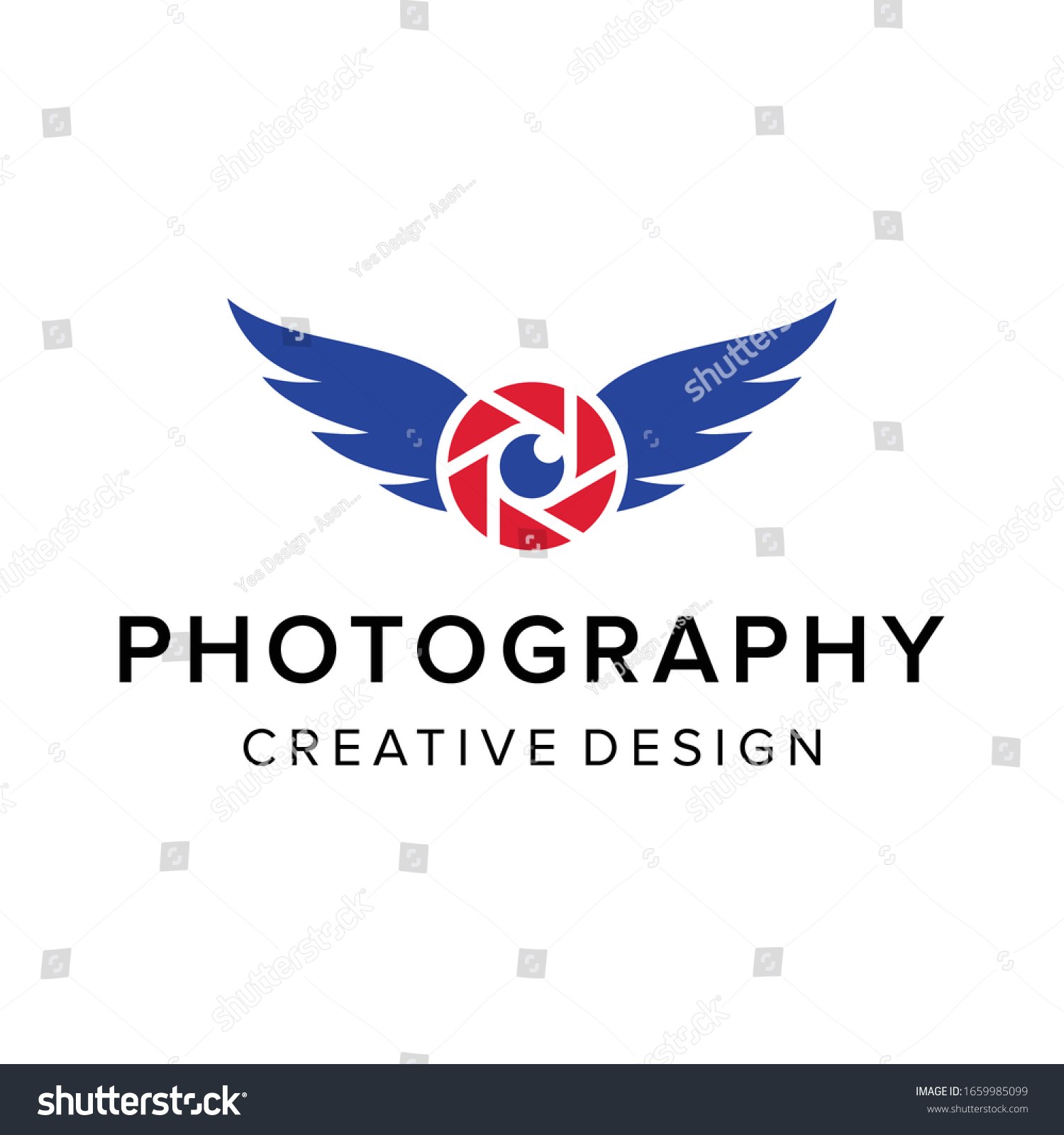 Camera Lens Wings Logo Design Vector Stock Vector (Royalty Free) 1659985099