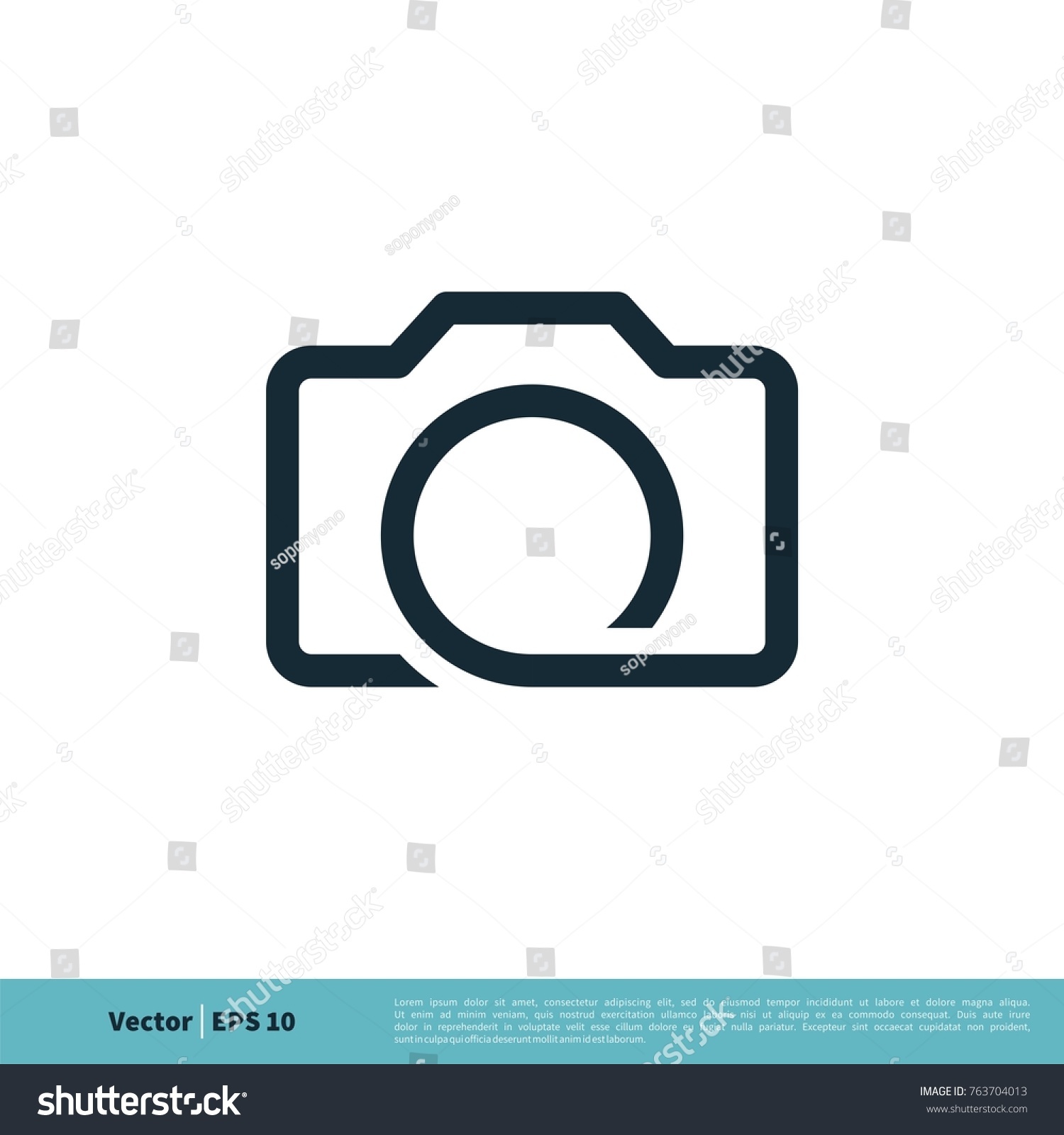 Camera Line Art Icon Vector Logo Stock Vector (Royalty Free) 763704013