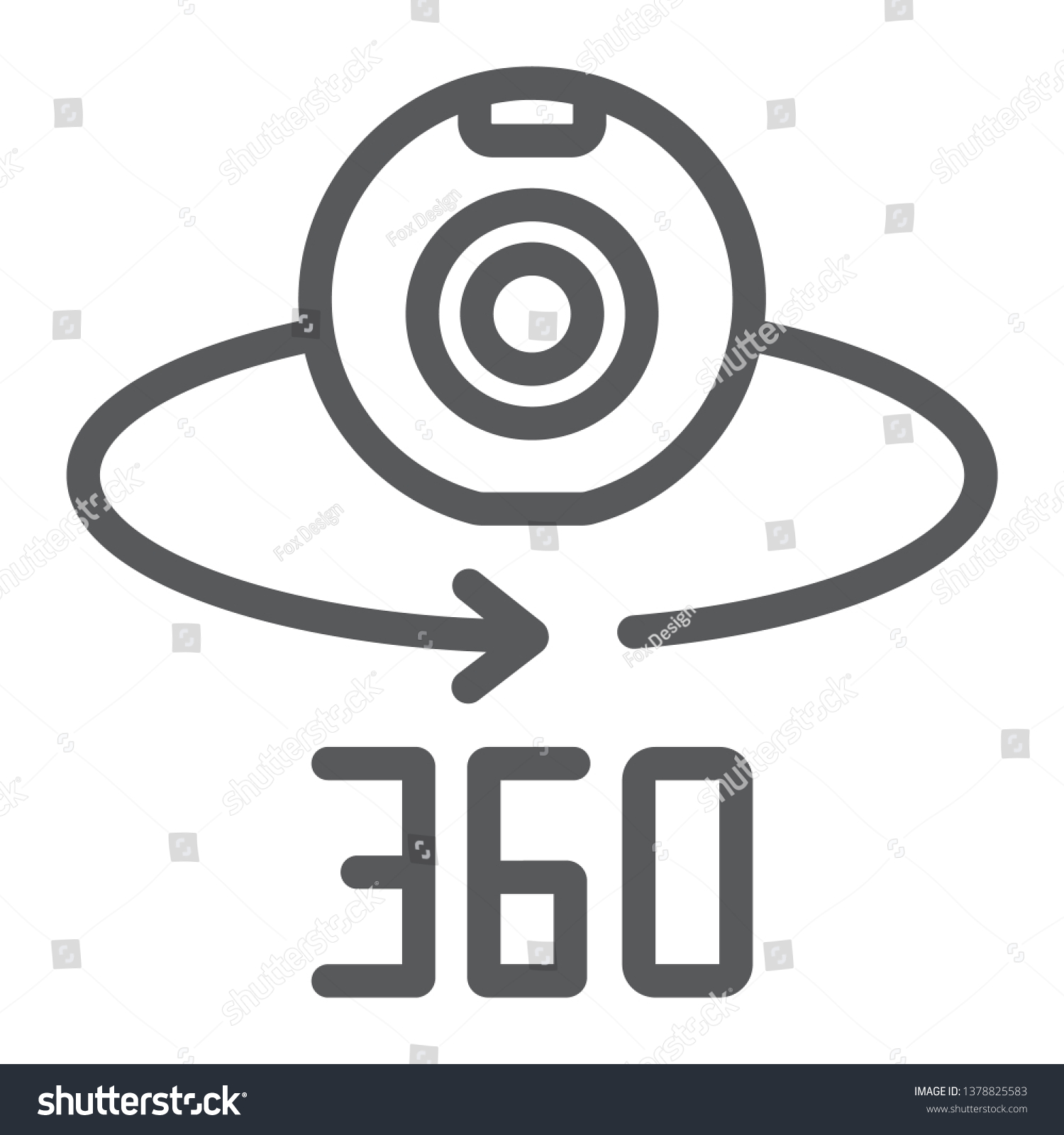 Camera 360 Line Icon Device Rotation Stock Vector (Royalty Free ...