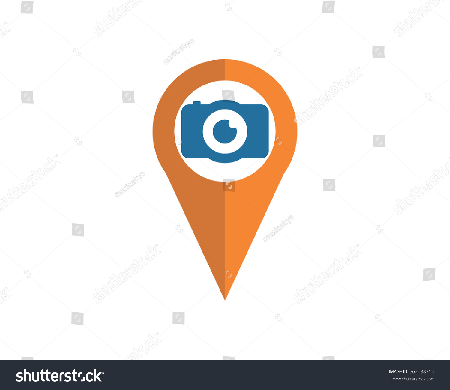 Camera Marker Map Symbol Logo Image: vector de stock (libre de regalías ...