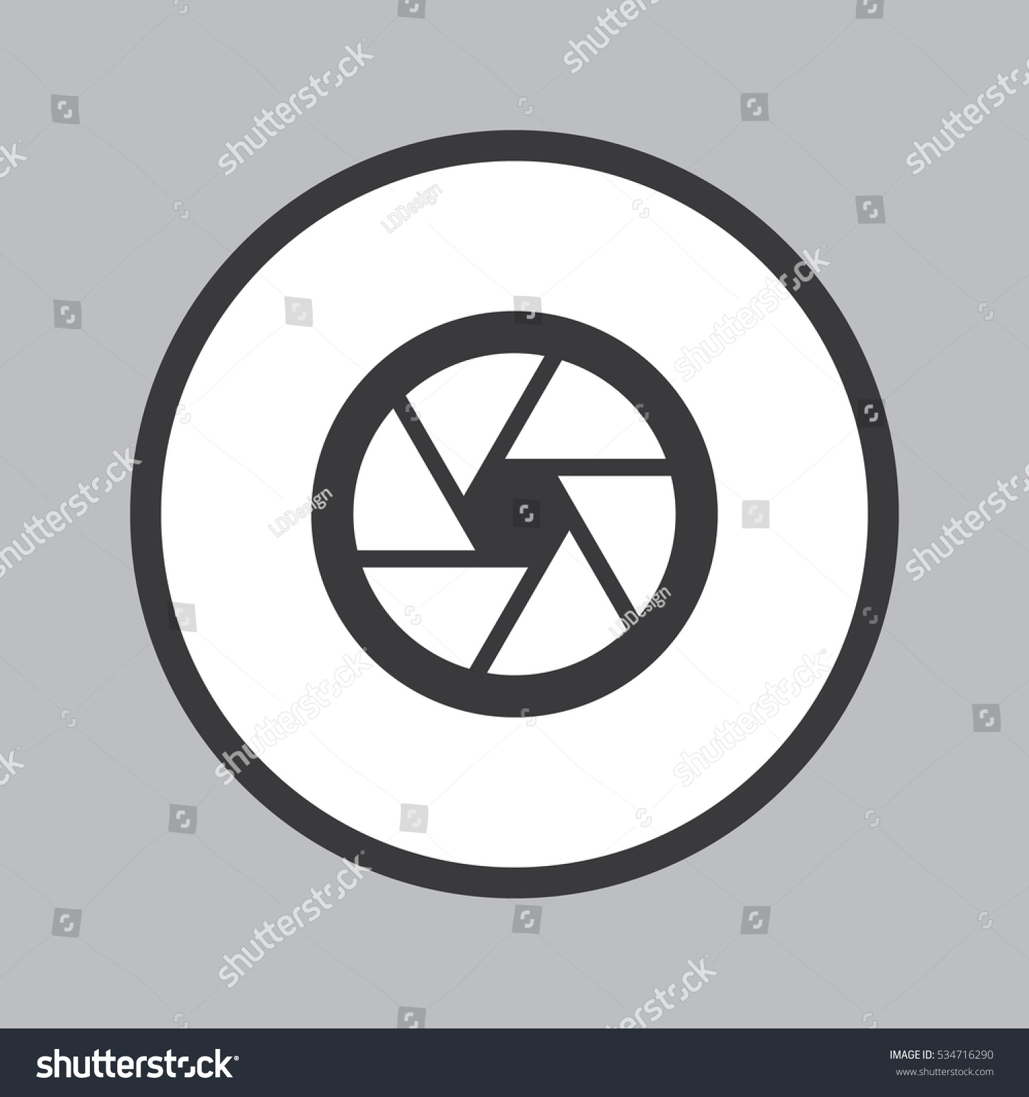 Camera Objective Icon White Circle On Stock Vector 534716290 - Shutterstock