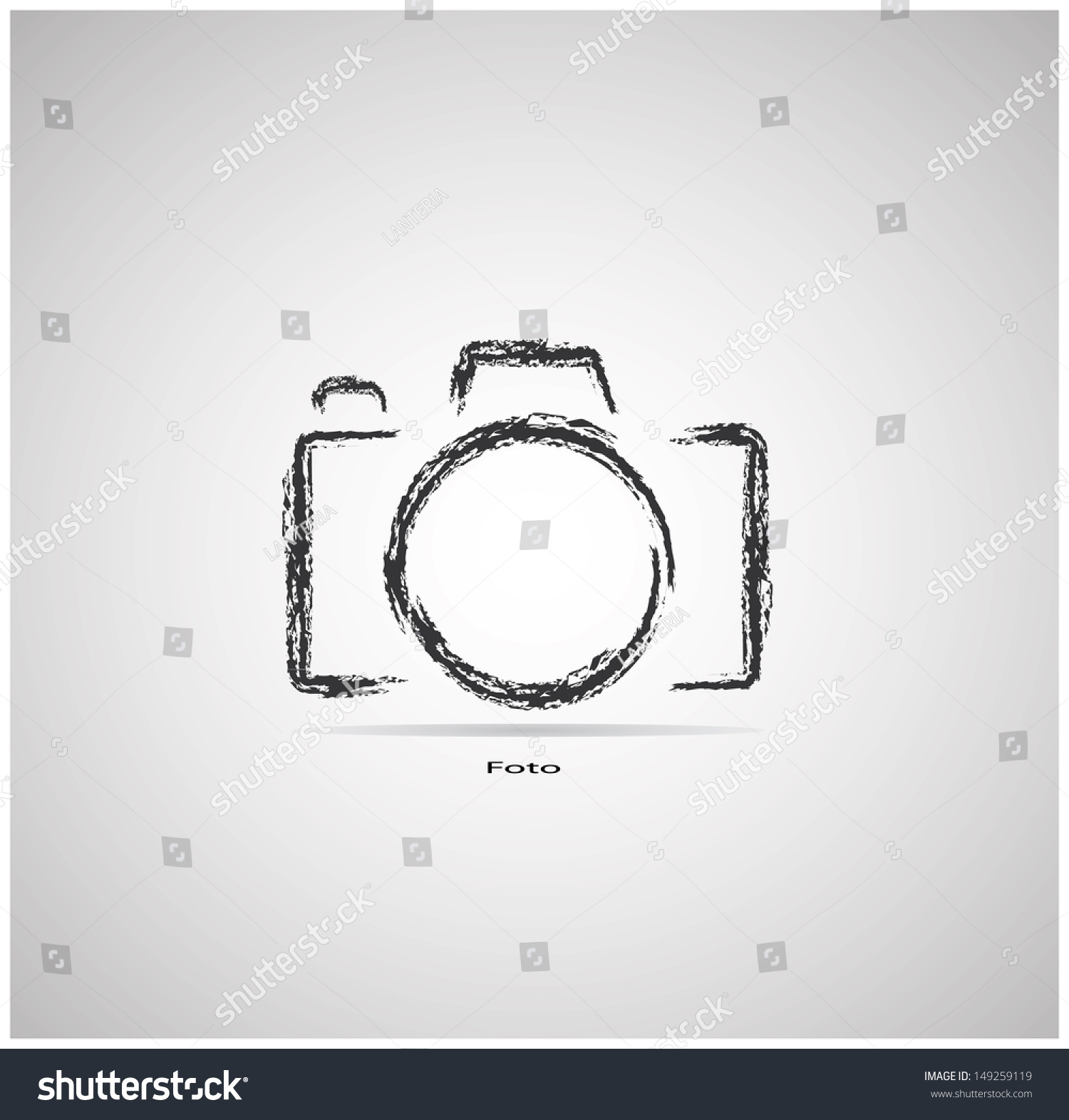Camera On Gray Background Drawn Chalk Stock Vector (Royalty Free) 149259119
