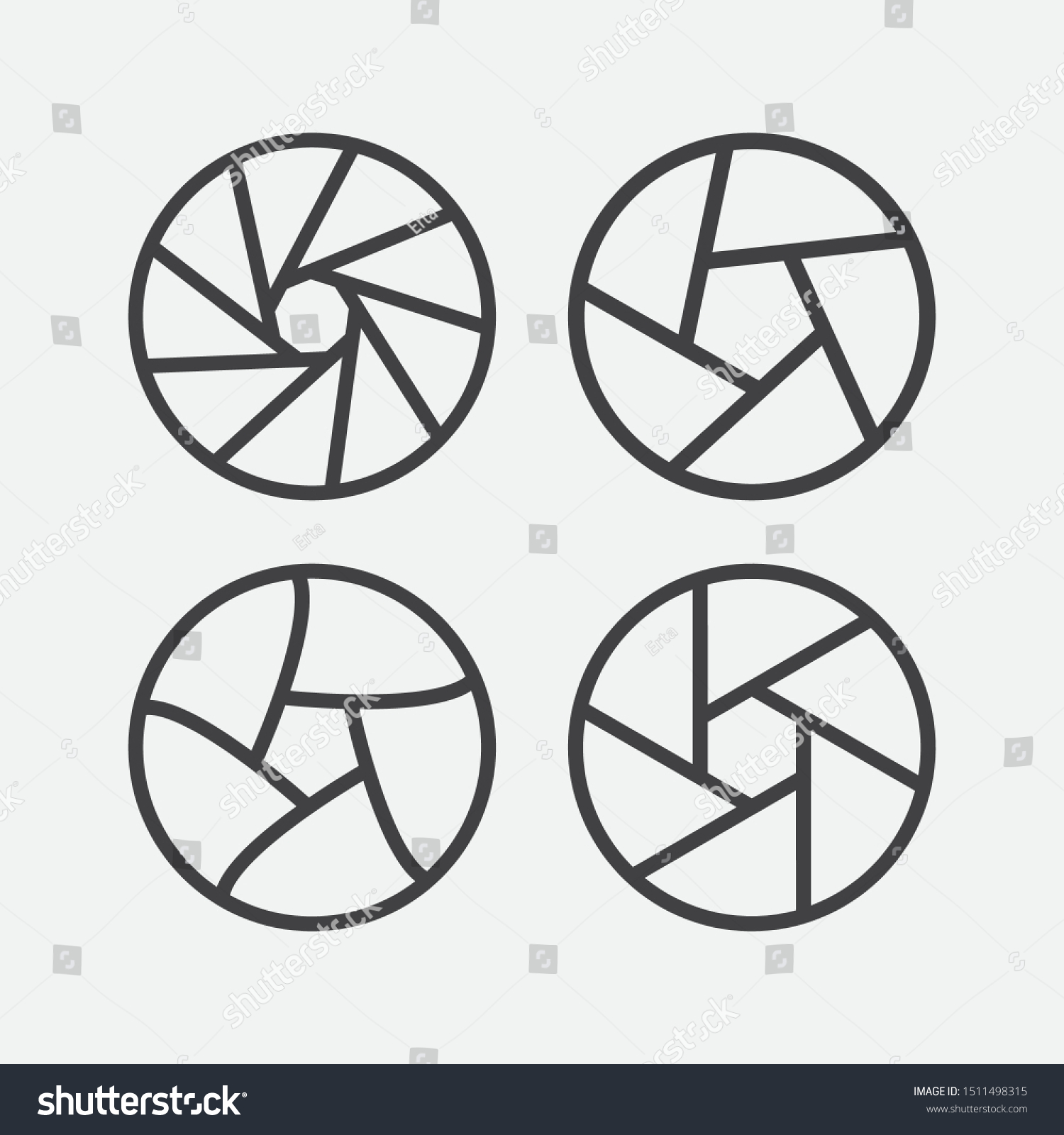 Camera Shutter Aperture Icons Vector Illustration Stock Vector (Royalty ...
