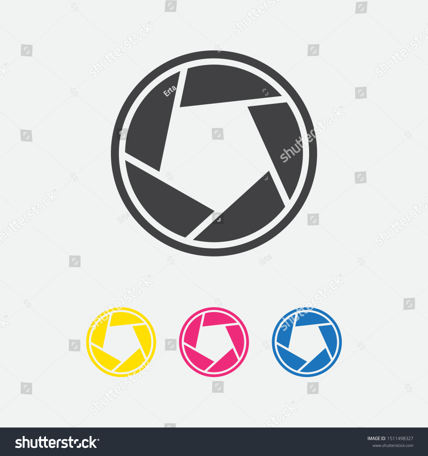Camera Shutter Aperture Icons Vector Illustration Stock Vector (Royalty ...