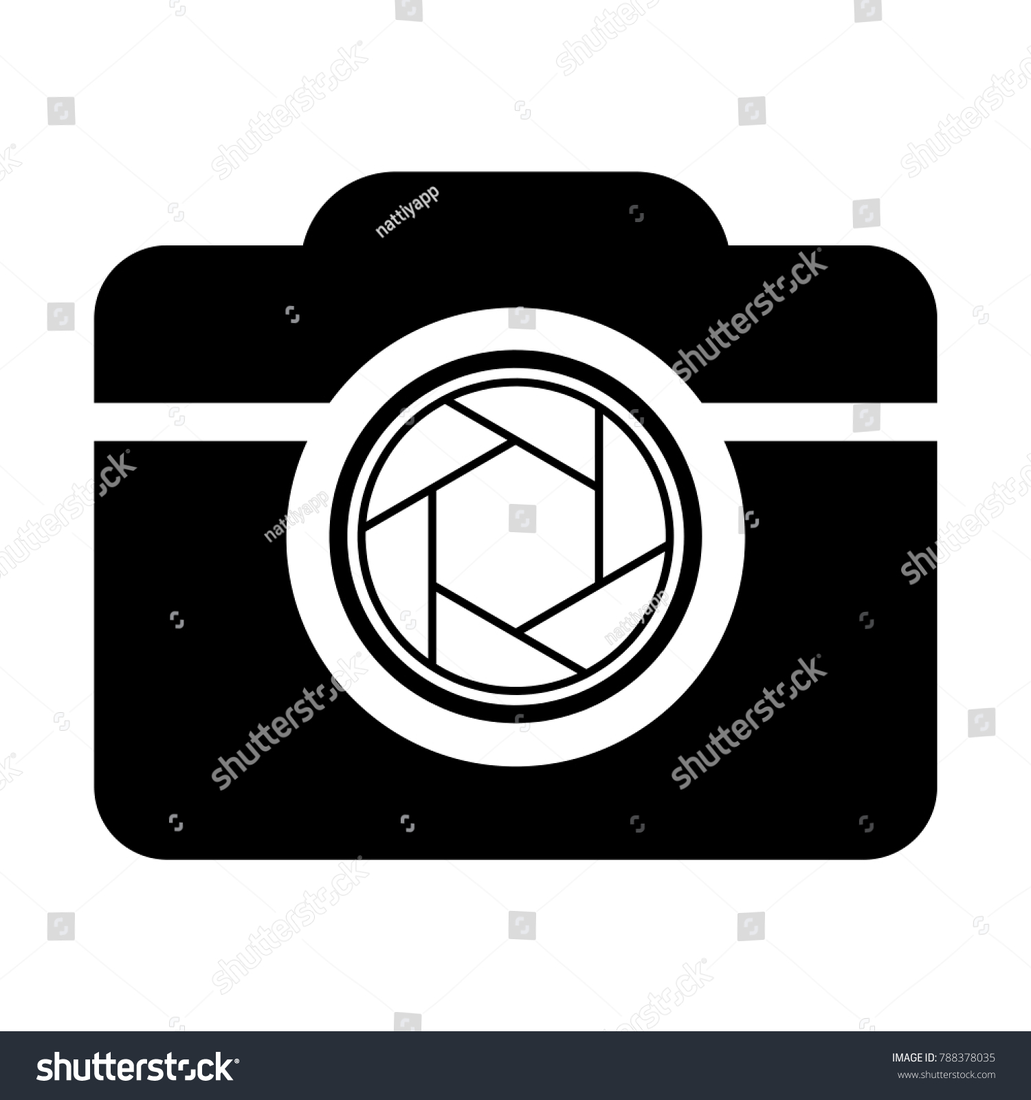 Camera Shutter Icon Symbol Shutter Blade Stock Vector (Royalty Free ...